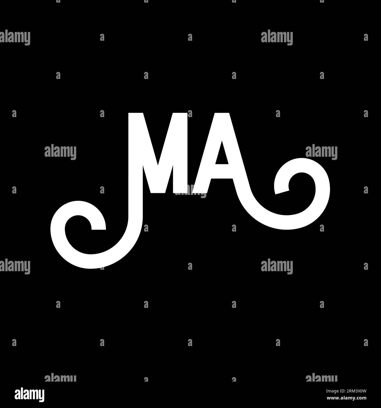 MA Letter Logo Design. Initial letters MA logo icon. Abstract letter MA ...