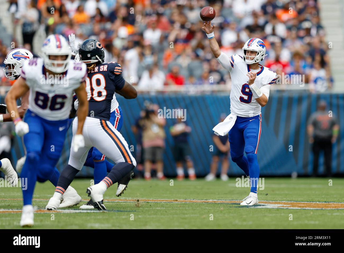 Buffalo Bills quarterback Kyle Allen (9) passes the ball against the ...