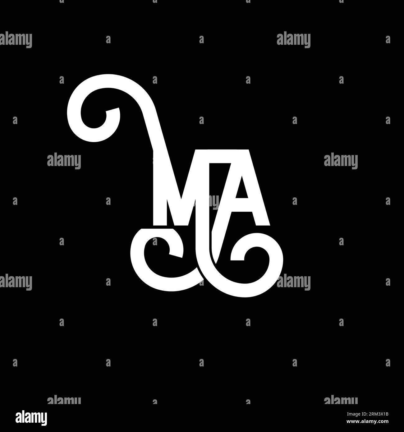 MA Letter Logo Design. Initial letters MA logo icon. Abstract letter MA ...
