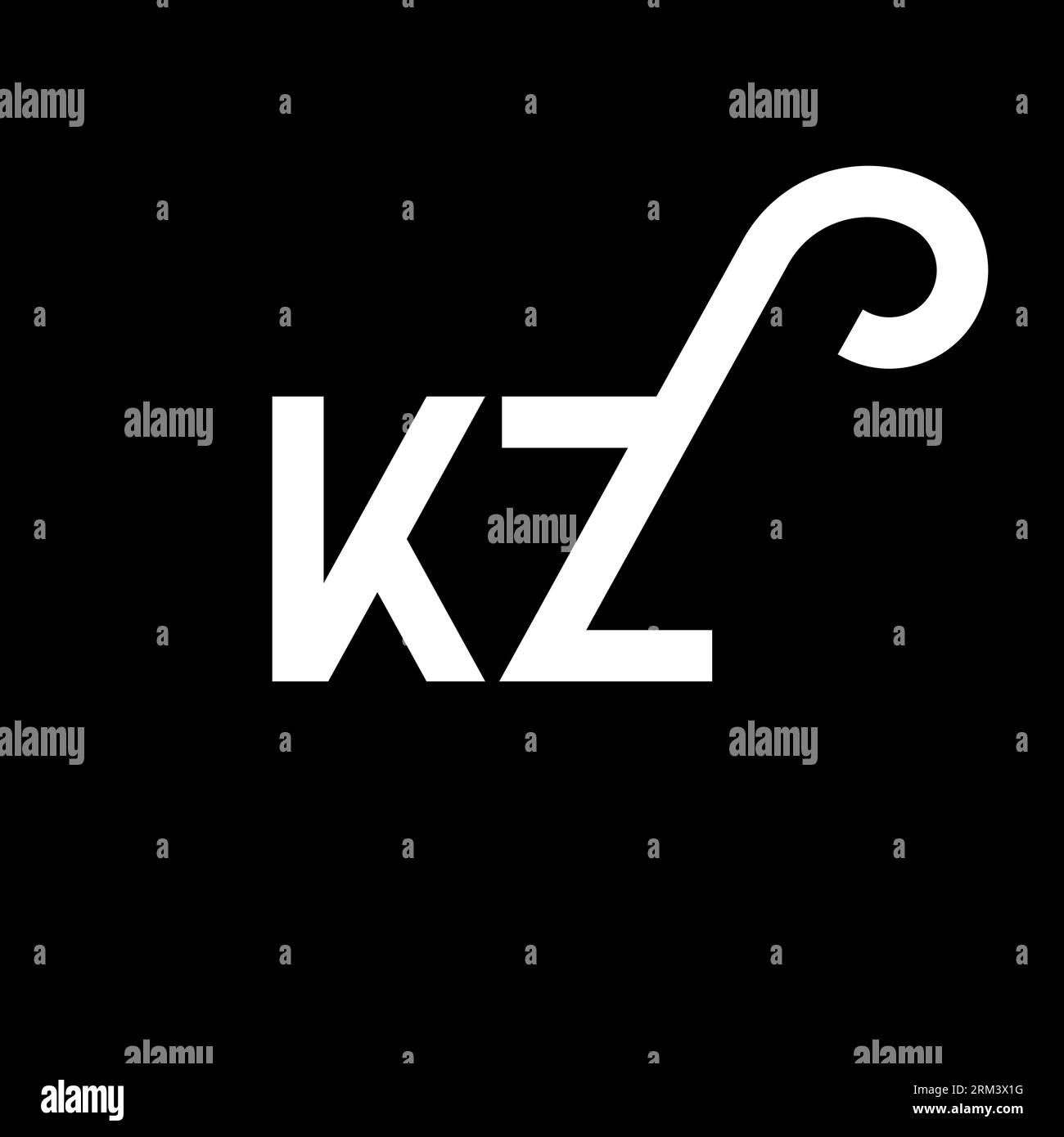 KZ Letter Logo Design. Initial letters KZ logo icon. Abstract letter KZ ...