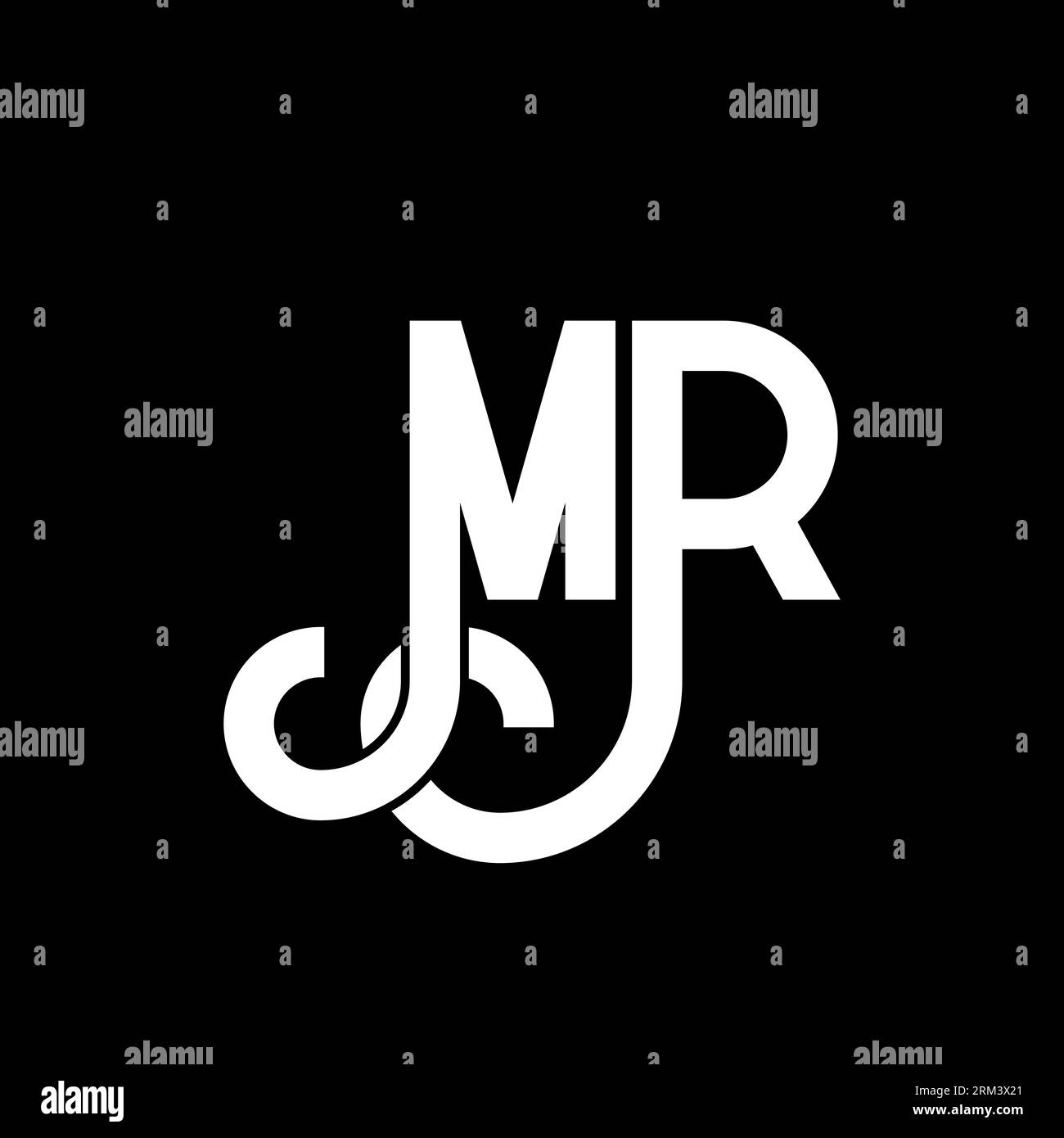 MR Letter Logo Design. Initial letters MR logo icon. Abstract letter MR ...