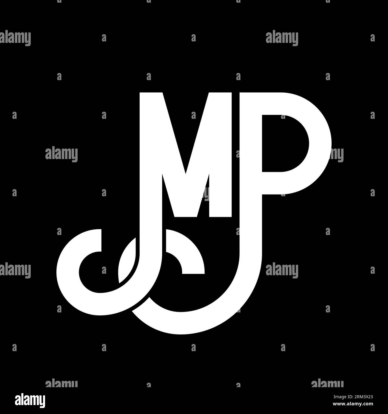 MP Letter Logo Design. Initial letters MP logo icon. Abstract letter MP ...