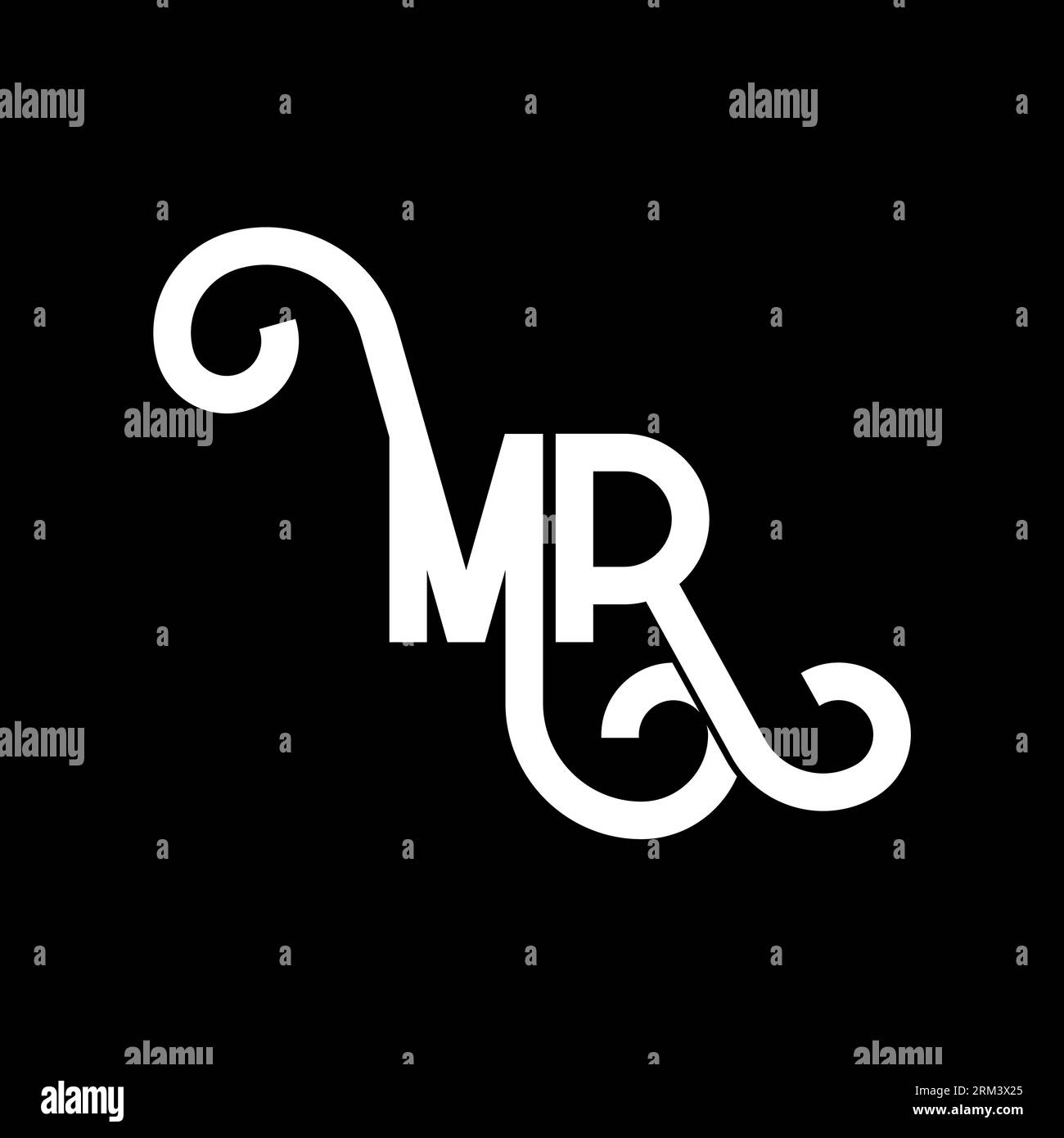 MR Letter Logo Design. Initial letters MR logo icon. Abstract letter MR ...