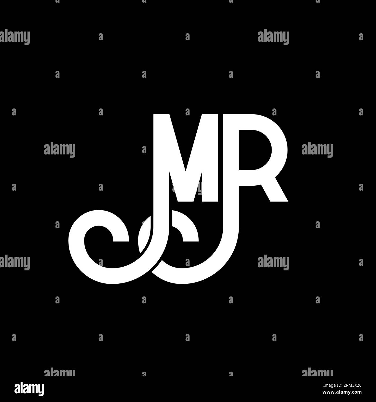 MR Letter Logo Design. Initial letters MR logo icon. Abstract letter MR ...
