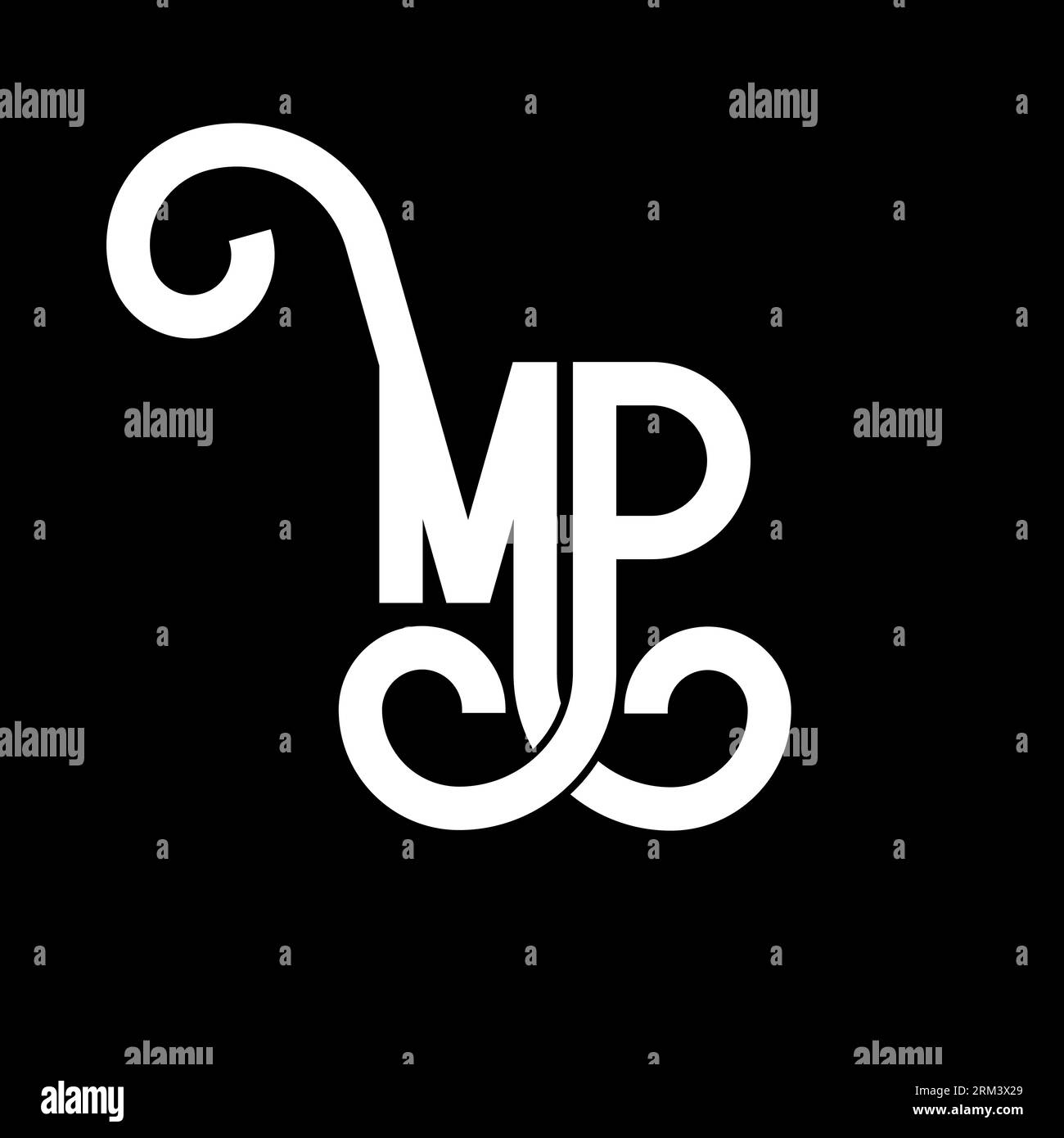 MP Letter Logo Design. Initial letters MP logo icon. Abstract letter MP minimal logo design ...