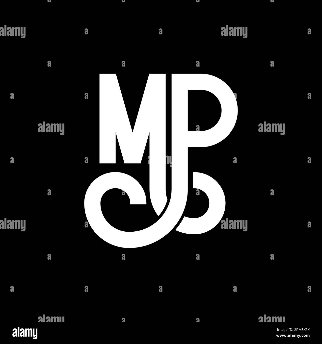 MP Letter Logo Design. Initial letters MP logo icon. Abstract letter MP ...