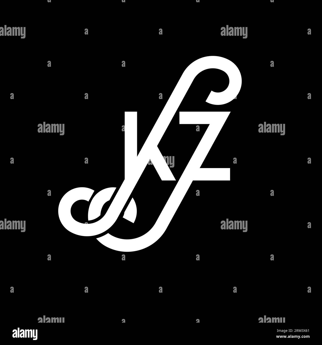 KZ Letter Logo Design. Initial letters KZ logo icon. Abstract letter KZ ...