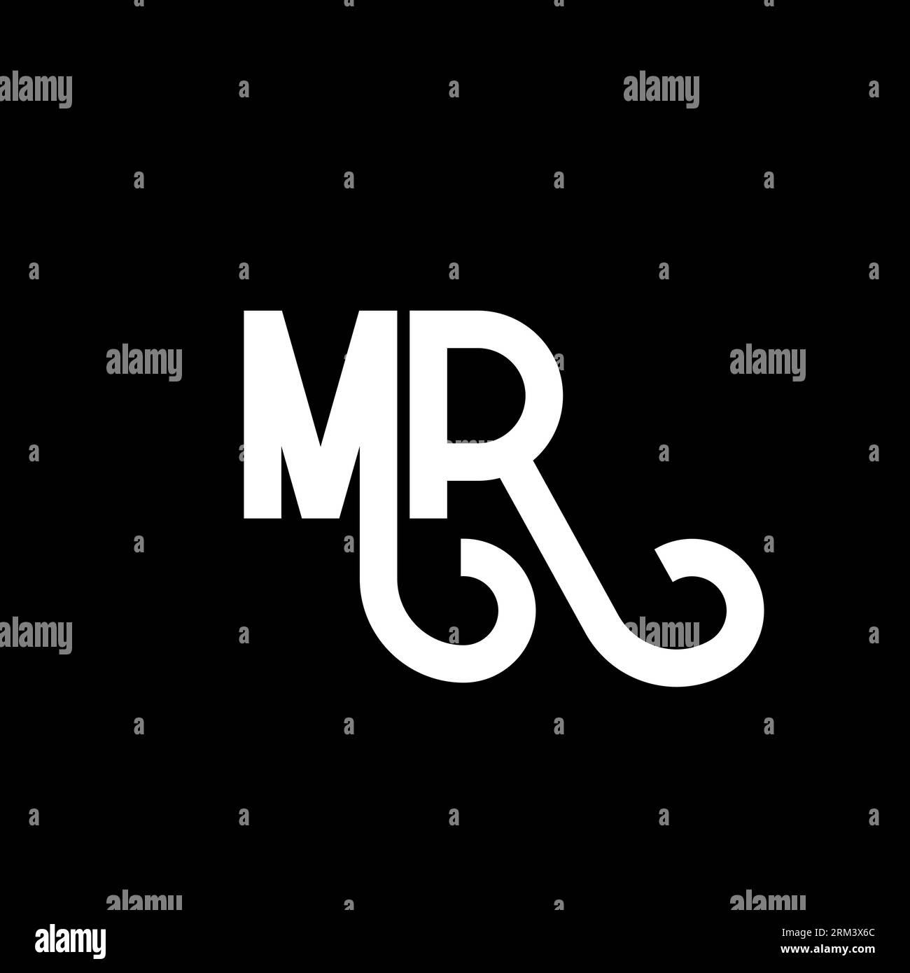 MR Letter Logo Design. Initial letters MR logo icon. Abstract letter MR ...