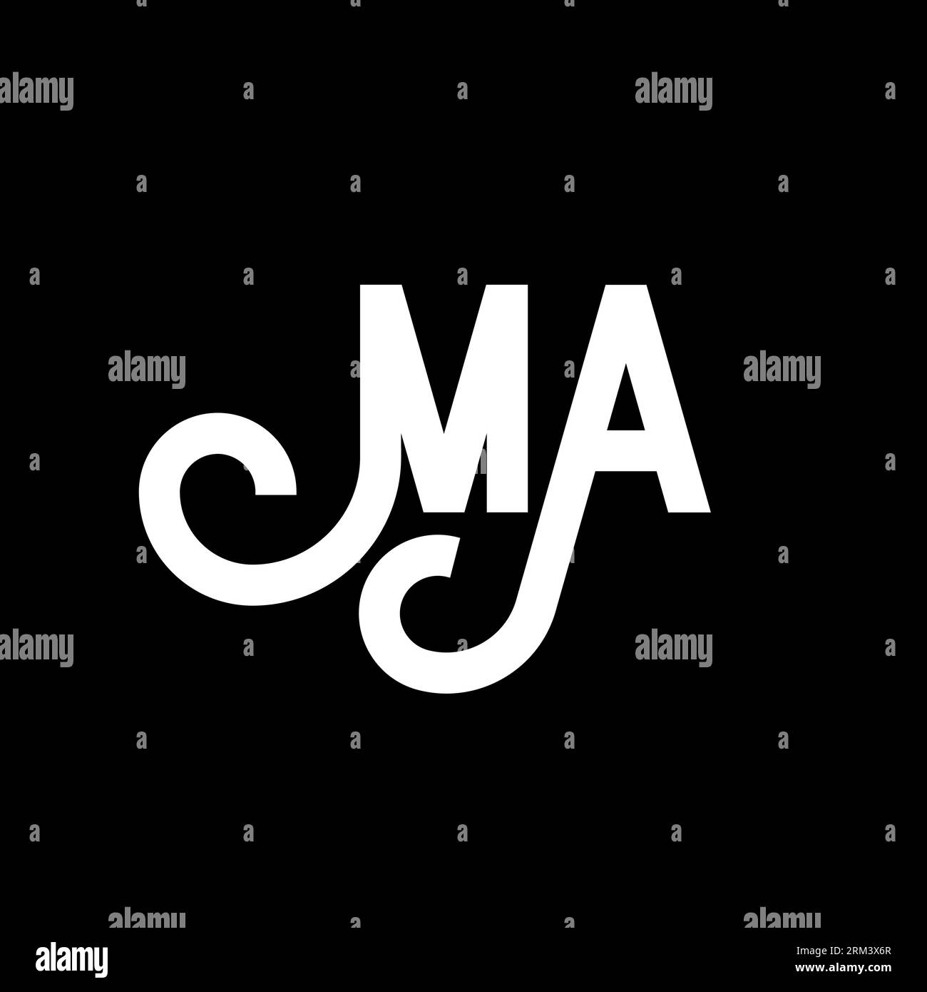 MA Letter Logo Design. Initial letters MA logo icon. Abstract letter MA ...