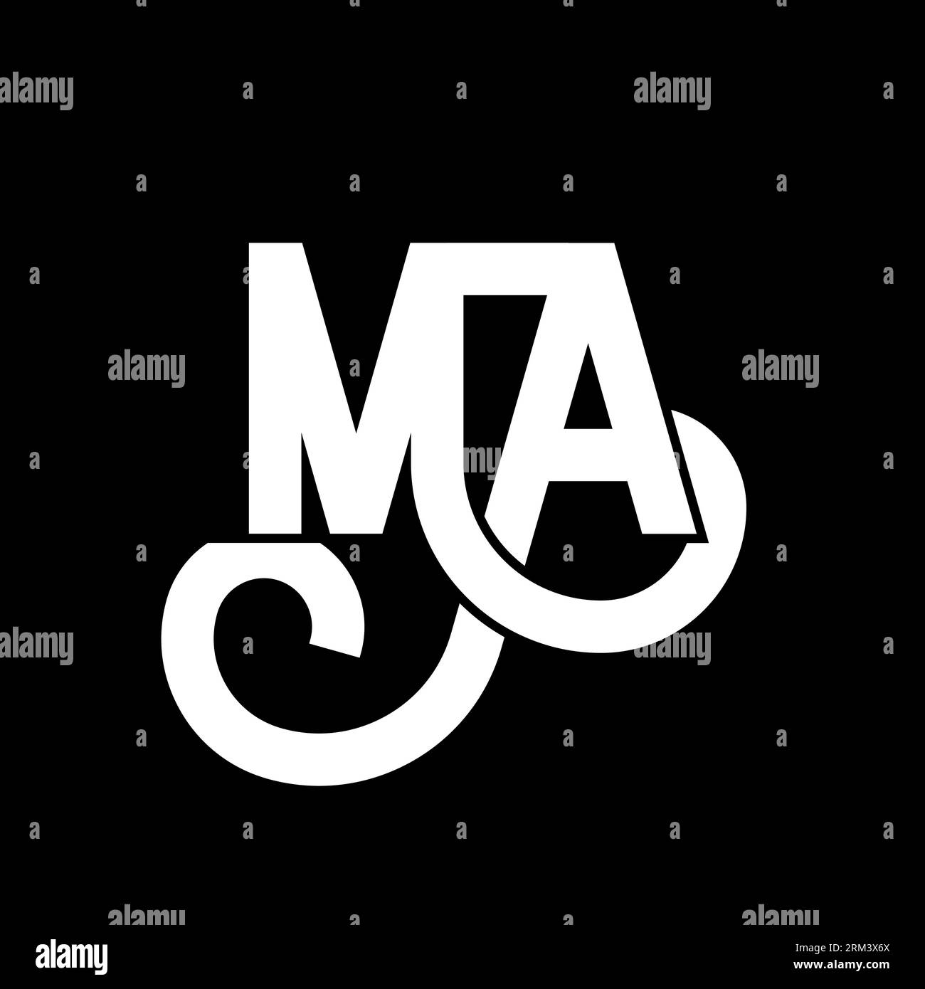 MA Letter Logo Design. Initial letters MA logo icon. Abstract letter MA ...