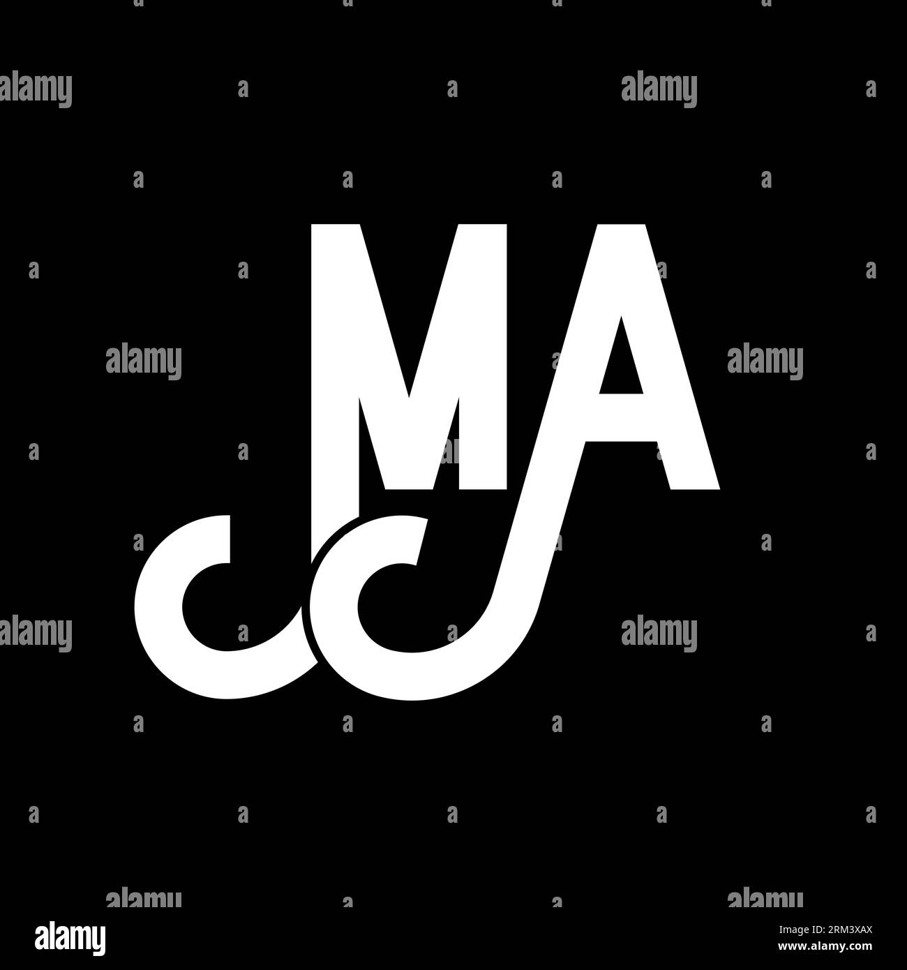 MA Letter Logo Design. Initial letters MA logo icon. Abstract letter MA ...
