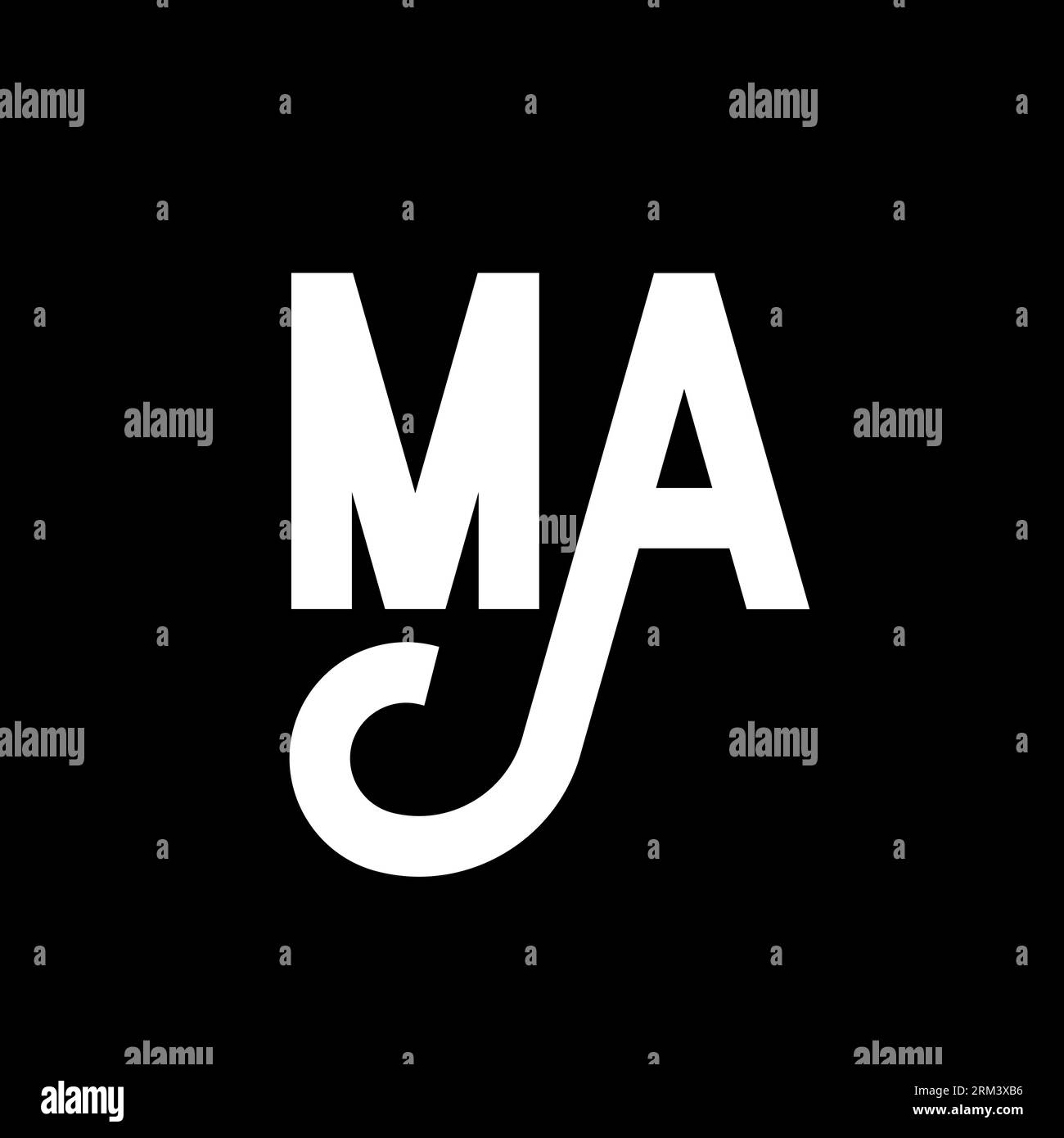 MA Letter Logo Design. Initial letters MA logo icon. Abstract letter MA ...