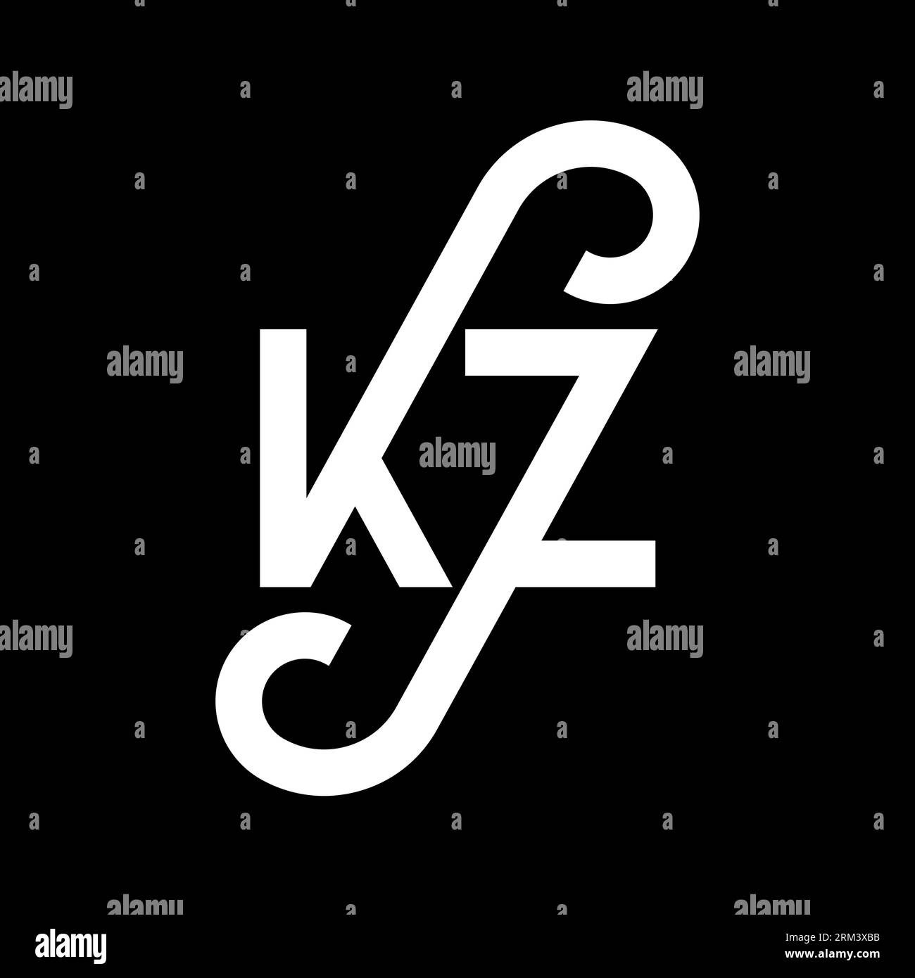 KZ Letter Logo Design. Initial letters KZ logo icon. Abstract letter KZ ...