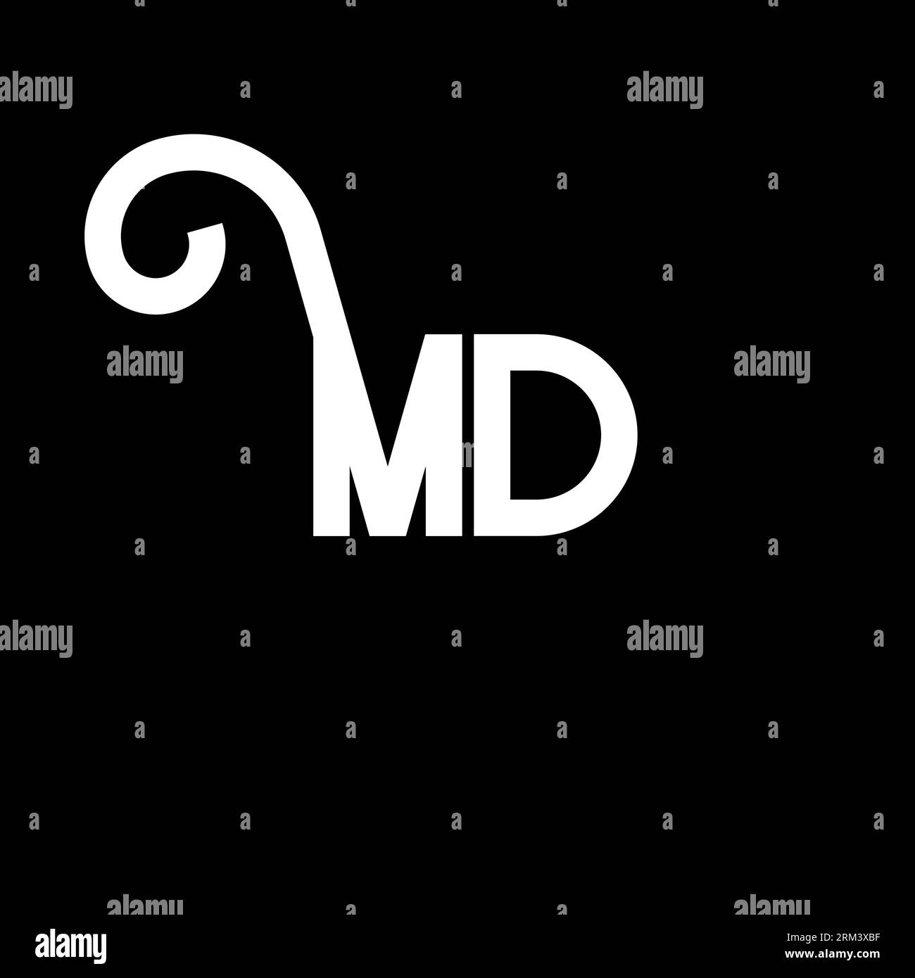 MD Letter Logo Design. Initial letters MD logo icon. Abstract letter MD ...