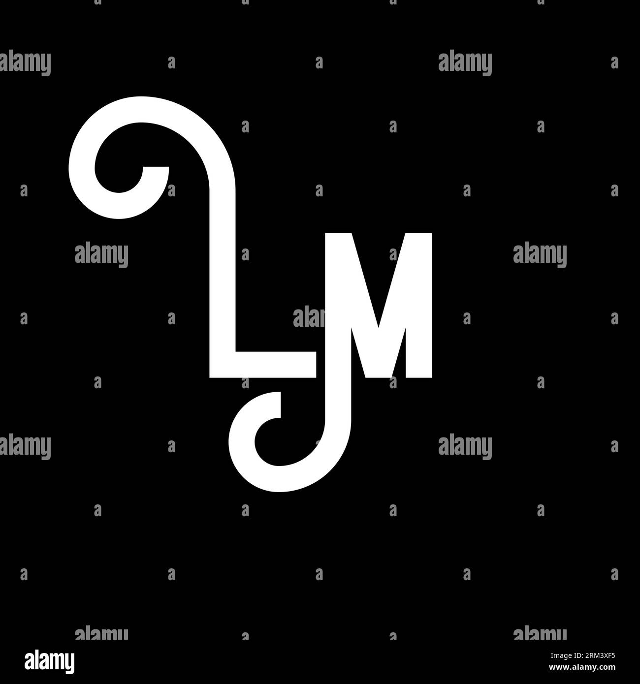 LM Letter Logo Design. Initial letters LM logo icon. Abstract letter LM ...