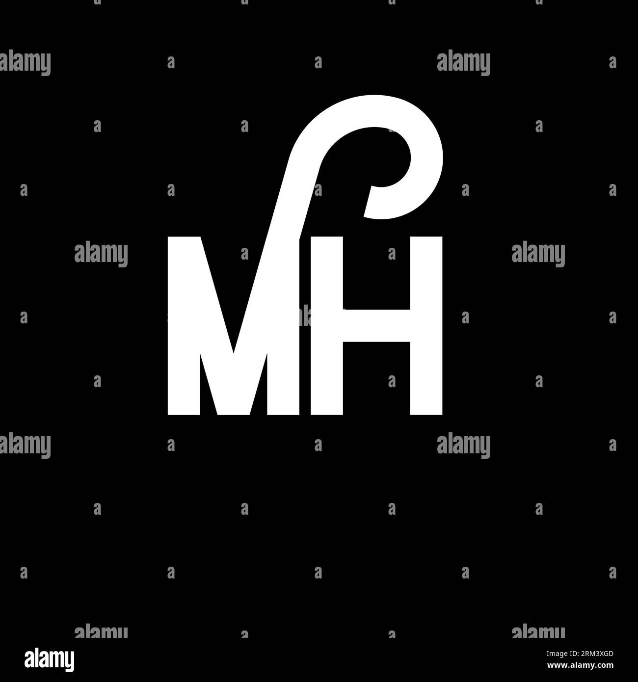 MH Letter Logo Design. Initial letters MH logo icon. Abstract letter MH ...