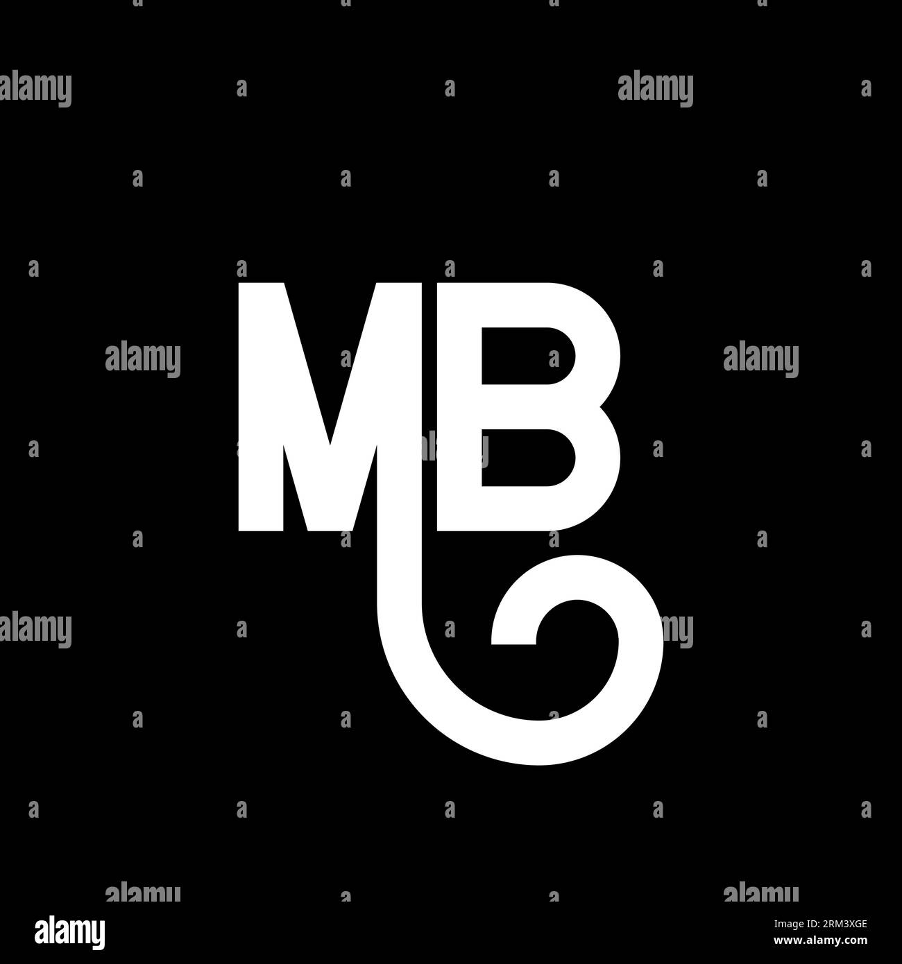 MB Letter Logo Design. Initial letters MB logo icon. Abstract letter MB minimal logo design ...