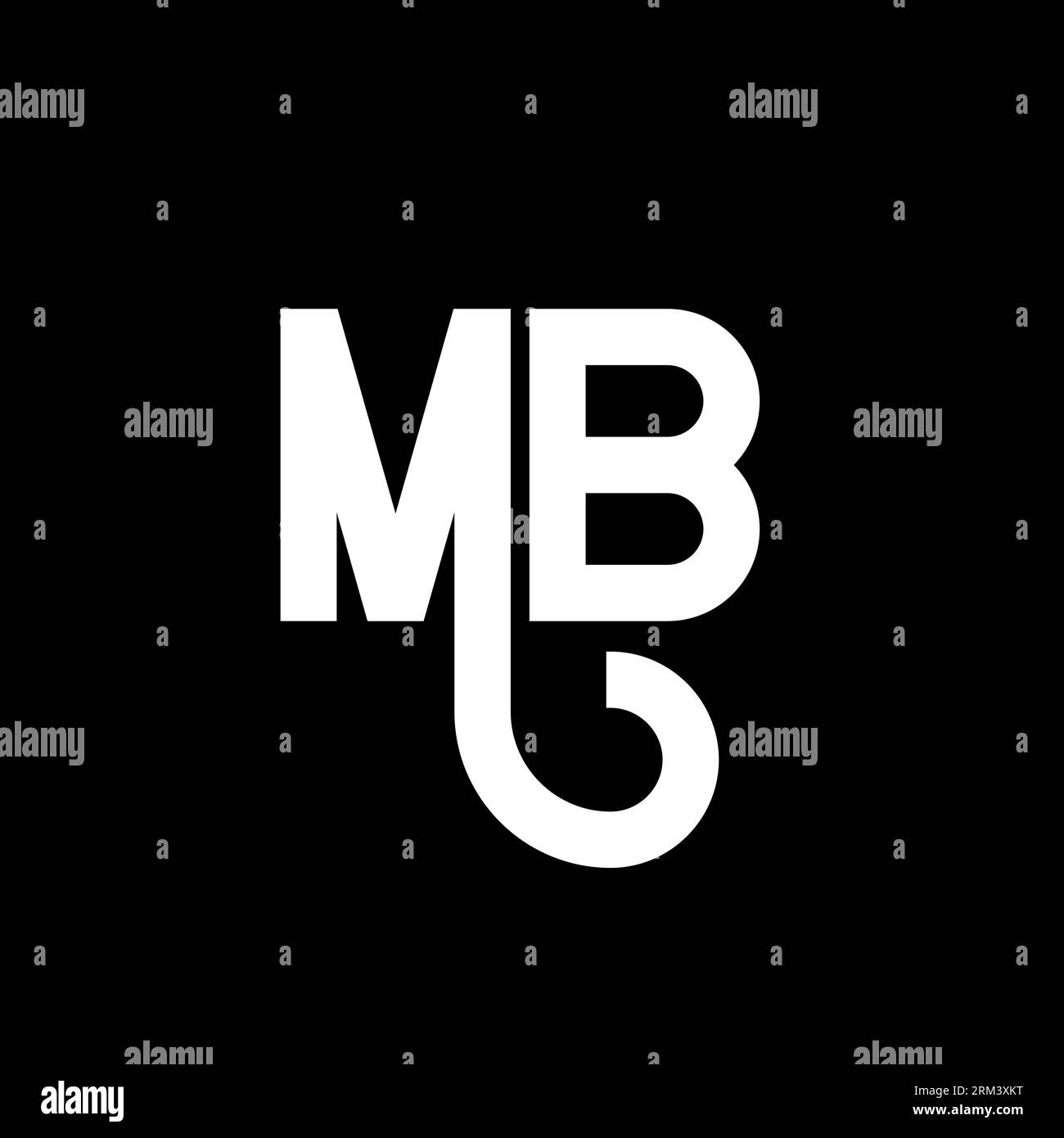 MB Letter Logo Design. Initial letters MB logo icon. Abstract letter MB ...