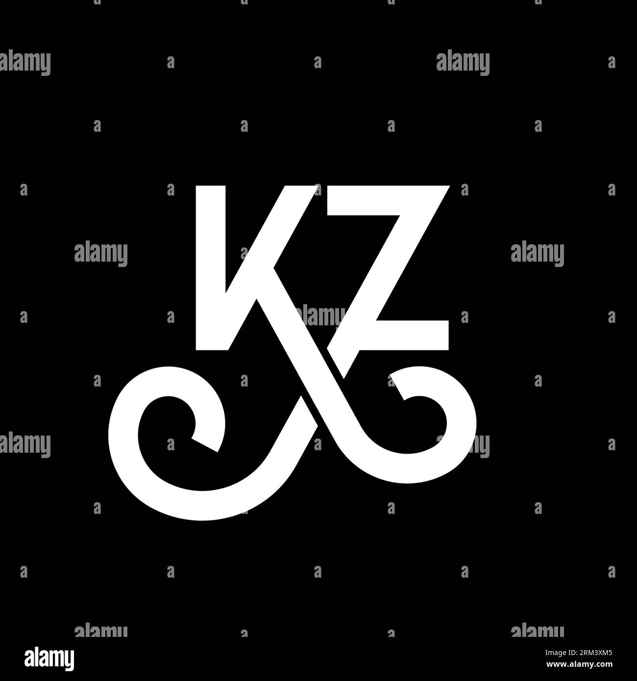 KZ Letter Logo Design. Initial letters KZ logo icon. Abstract letter KZ ...