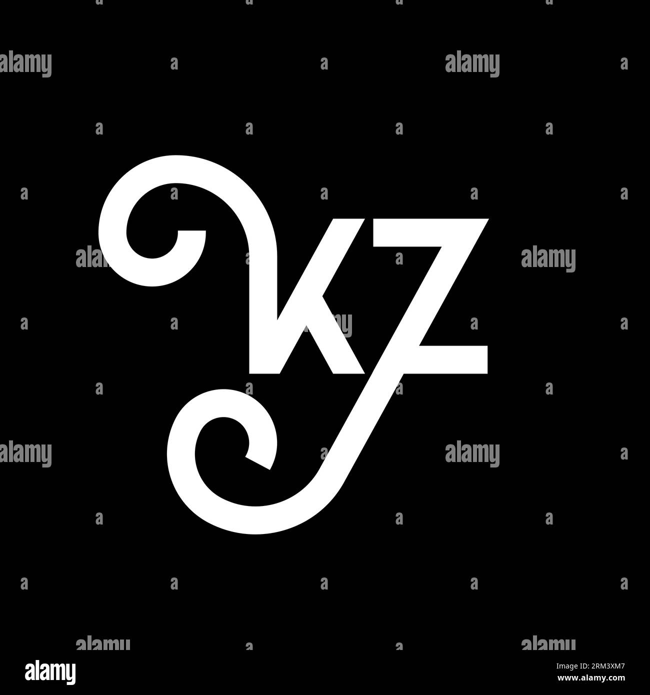 KZ Letter Logo Design. Initial letters KZ logo icon. Abstract letter KZ ...