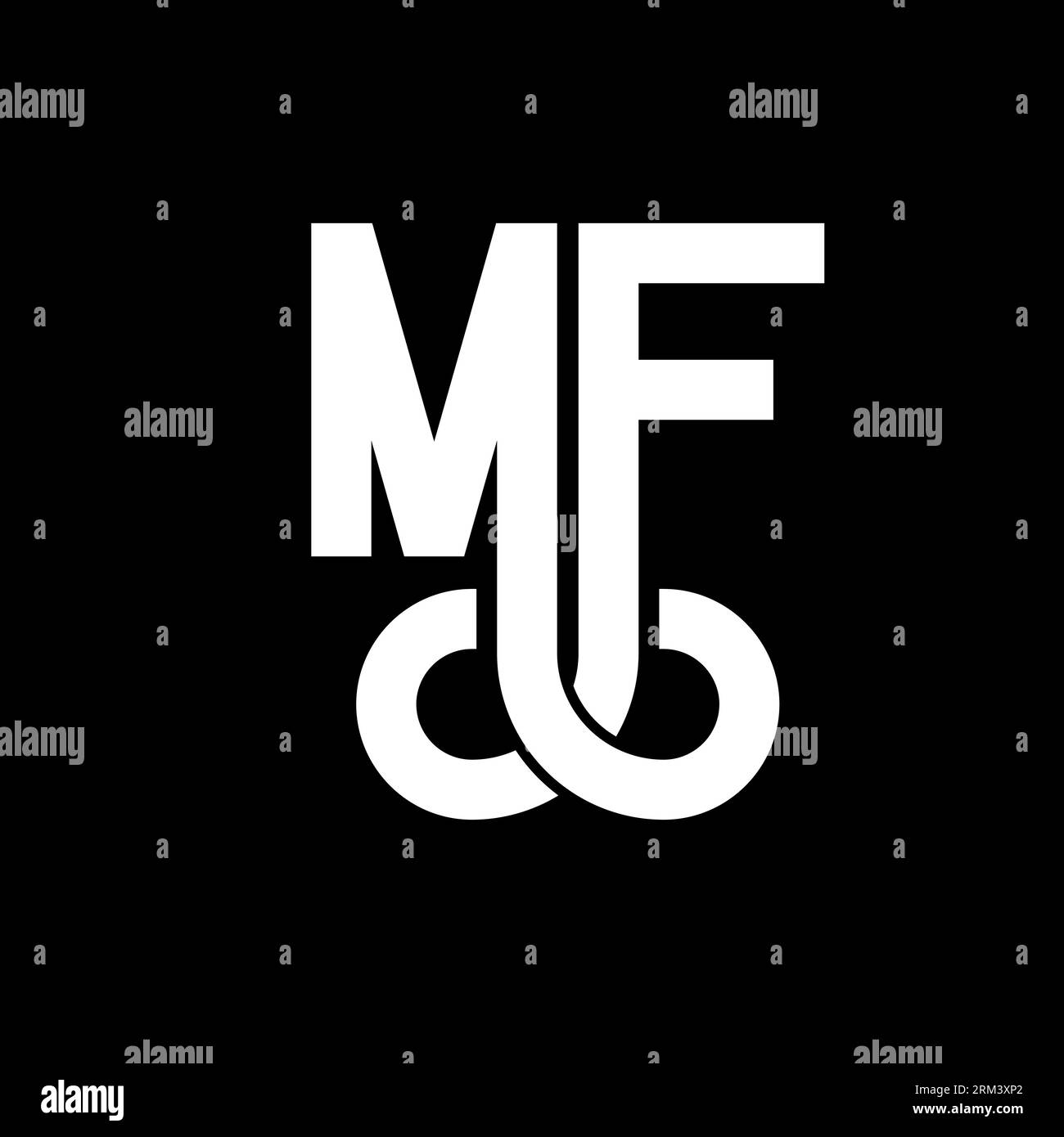 MF Letter Logo Design. Initial letters MF logo icon. Abstract letter MF ...