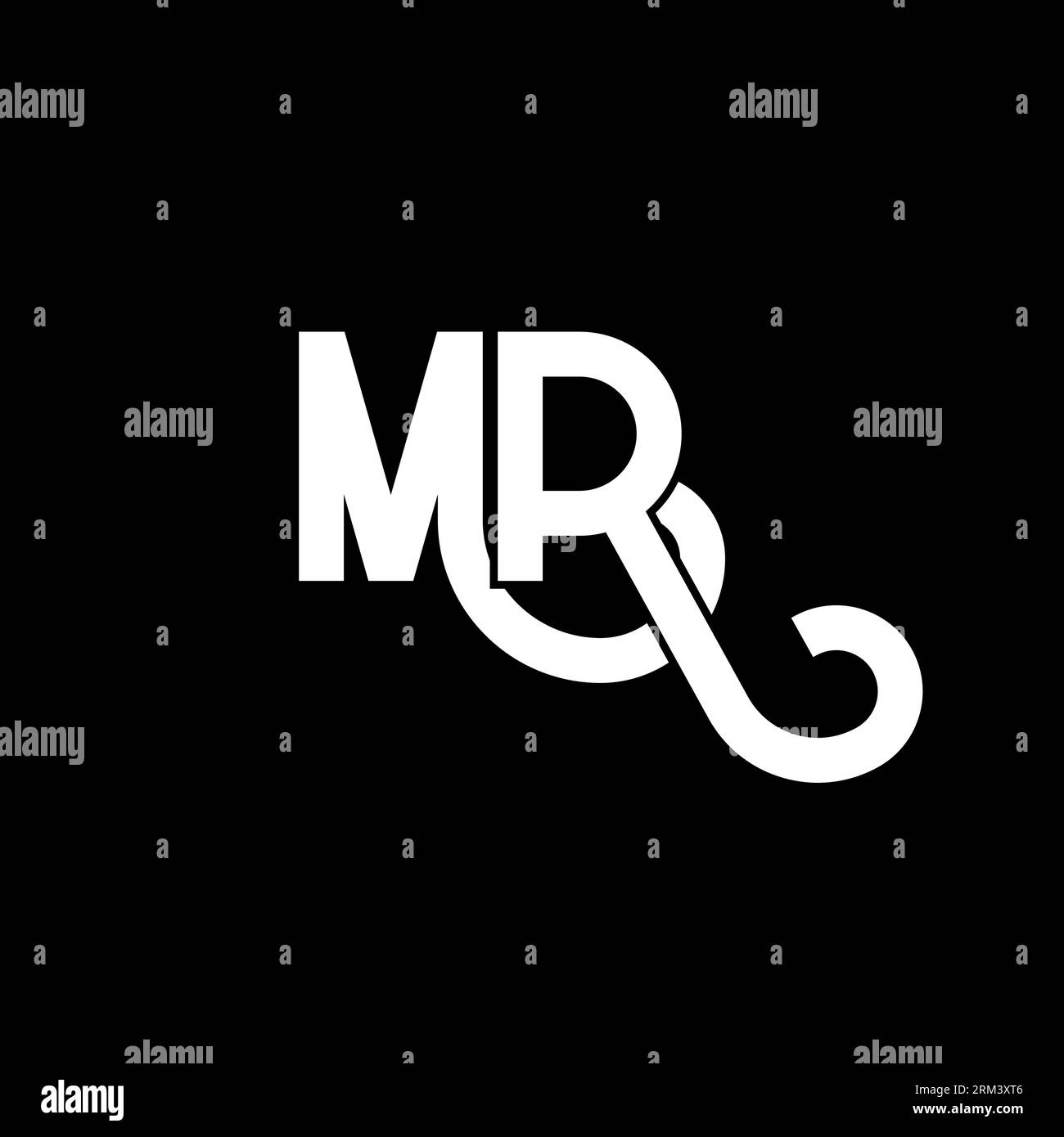 MR Letter Logo Design. Initial letters MR logo icon. Abstract letter MR ...