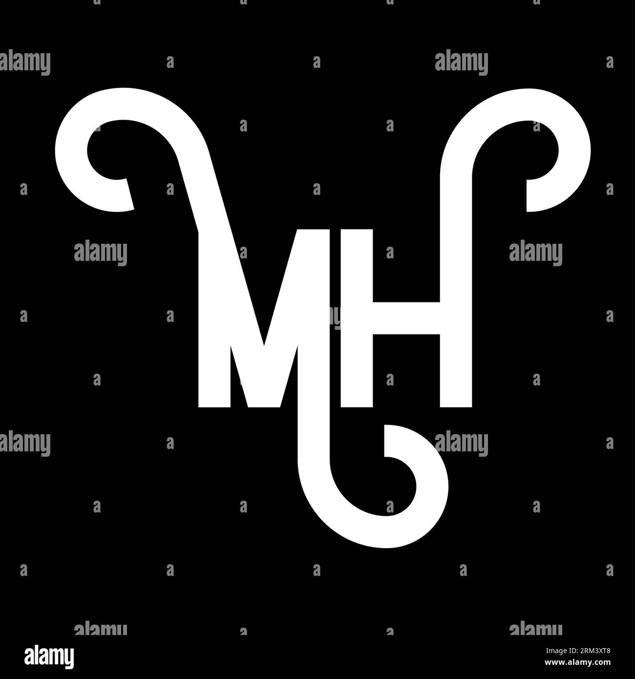 MH Letter Logo Design. Initial letters MH logo icon. Abstract letter MH ...