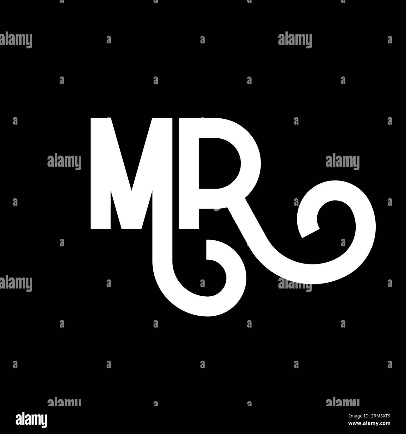 MR Letter Logo Design. Initial letters MR logo icon. Abstract letter MR ...