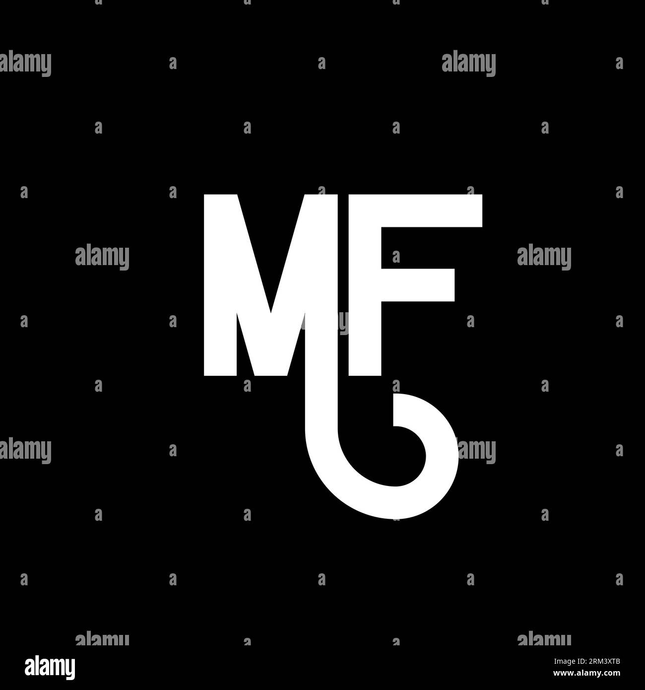 MF Letter Logo Design. Initial letters MF logo icon. Abstract letter MF ...