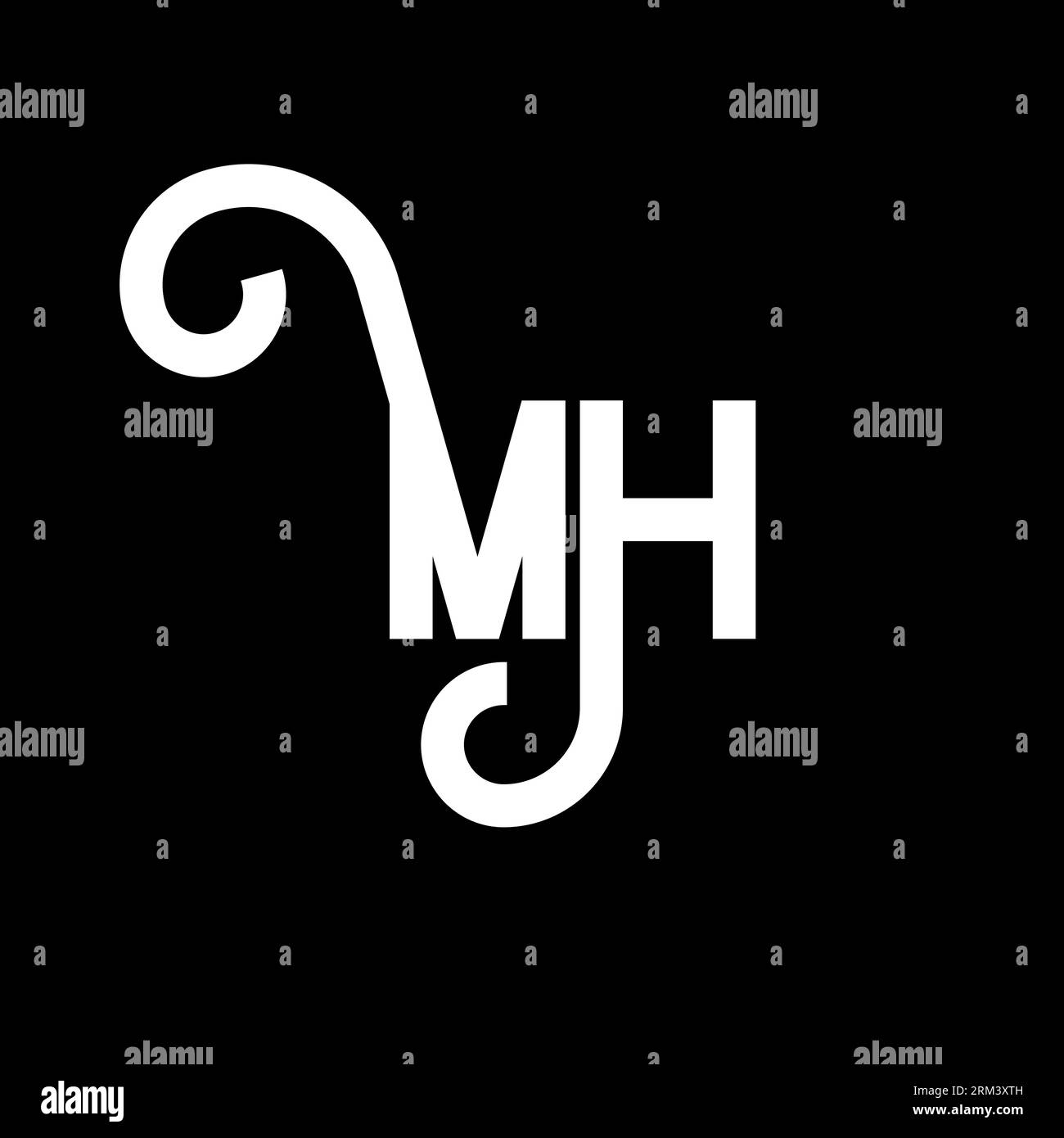 MH Letter Logo Design. Initial letters MH logo icon. Abstract letter MH ...