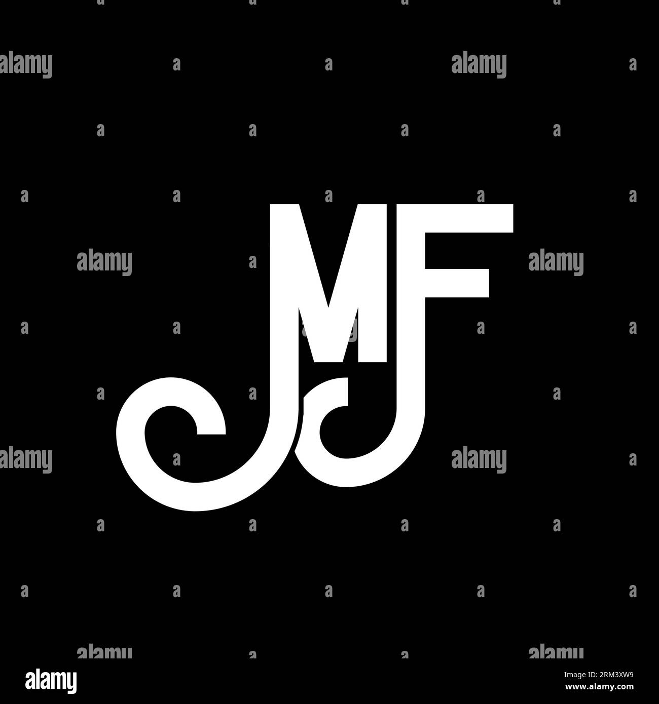 MF Letter Logo Design. Initial letters MF logo icon. Abstract letter MF ...