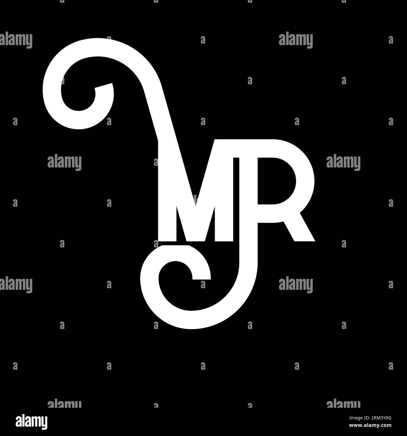 MR Letter Logo Design. Initial letters MR logo icon. Abstract letter MR ...