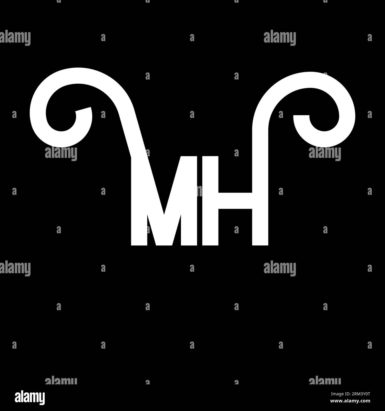 MH Letter Logo Design. Initial letters MH logo icon. Abstract letter MH ...