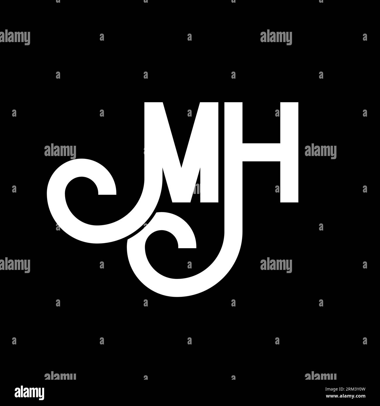 MH Letter Logo Design. Initial letters MH logo icon. Abstract letter MH ...
