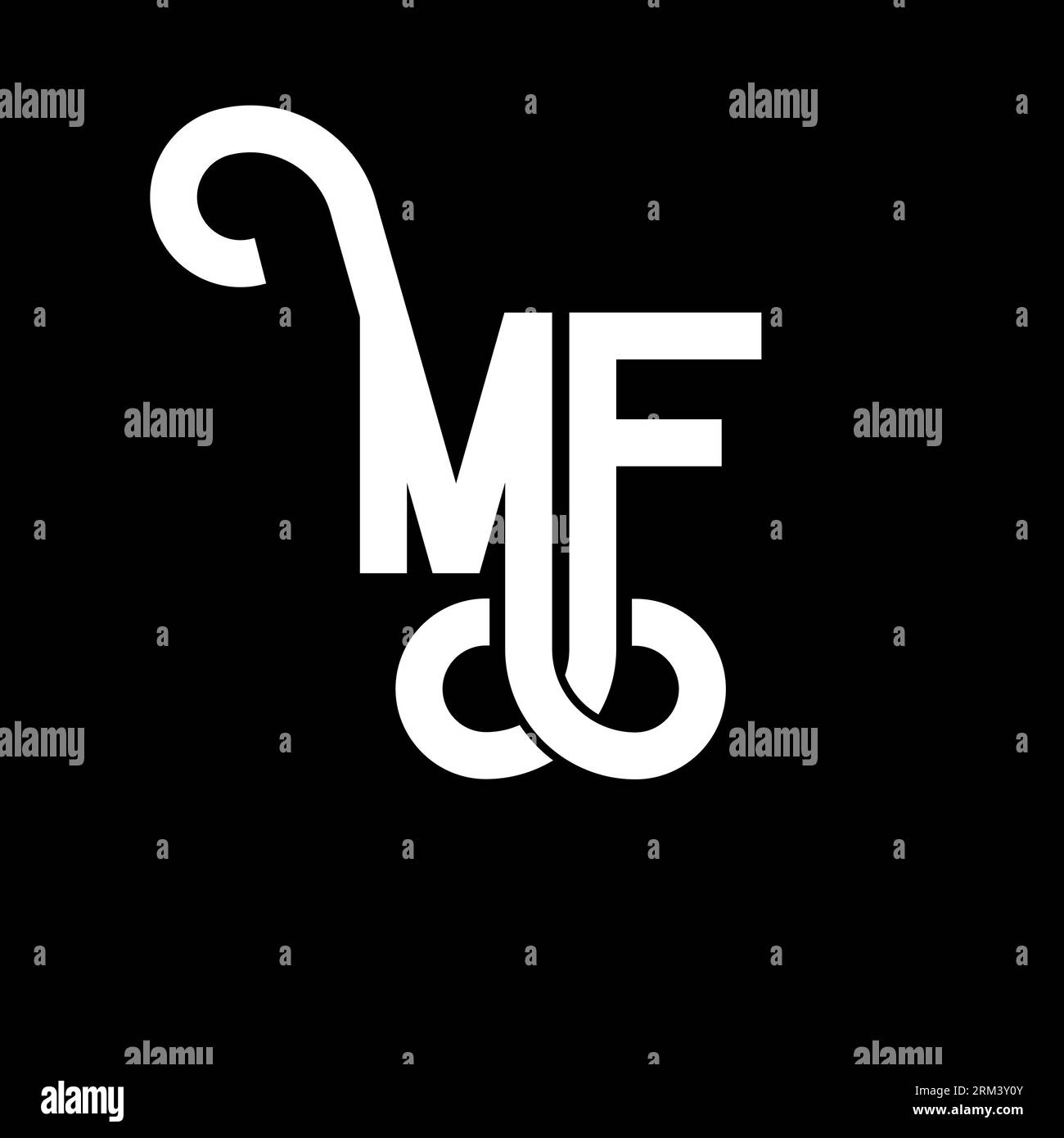 MF Letter Logo Design. Initial letters MF logo icon. Abstract letter MF ...