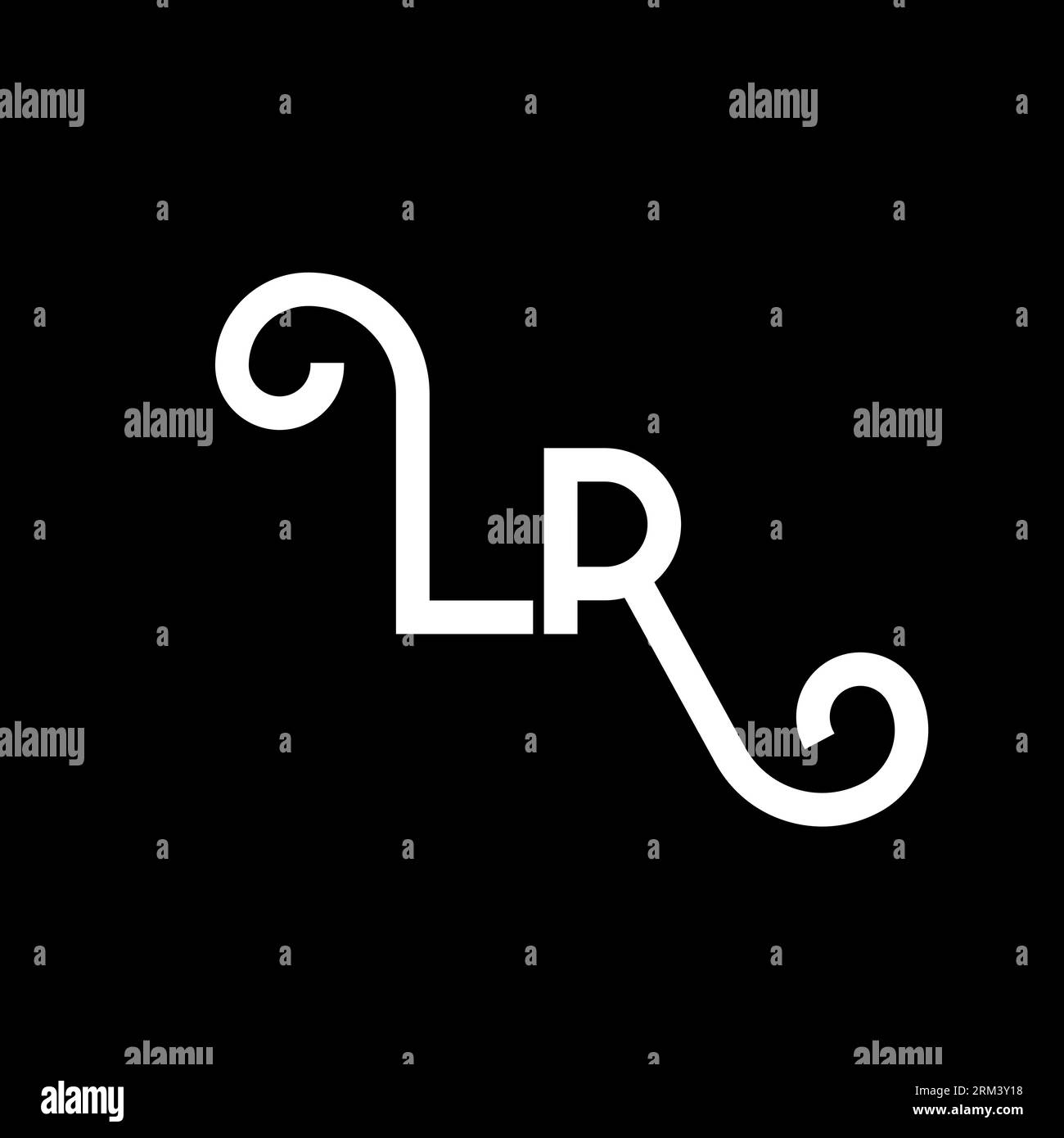 LR Letter Logo Design. Initial letters LR logo icon. Abstract letter LR ...