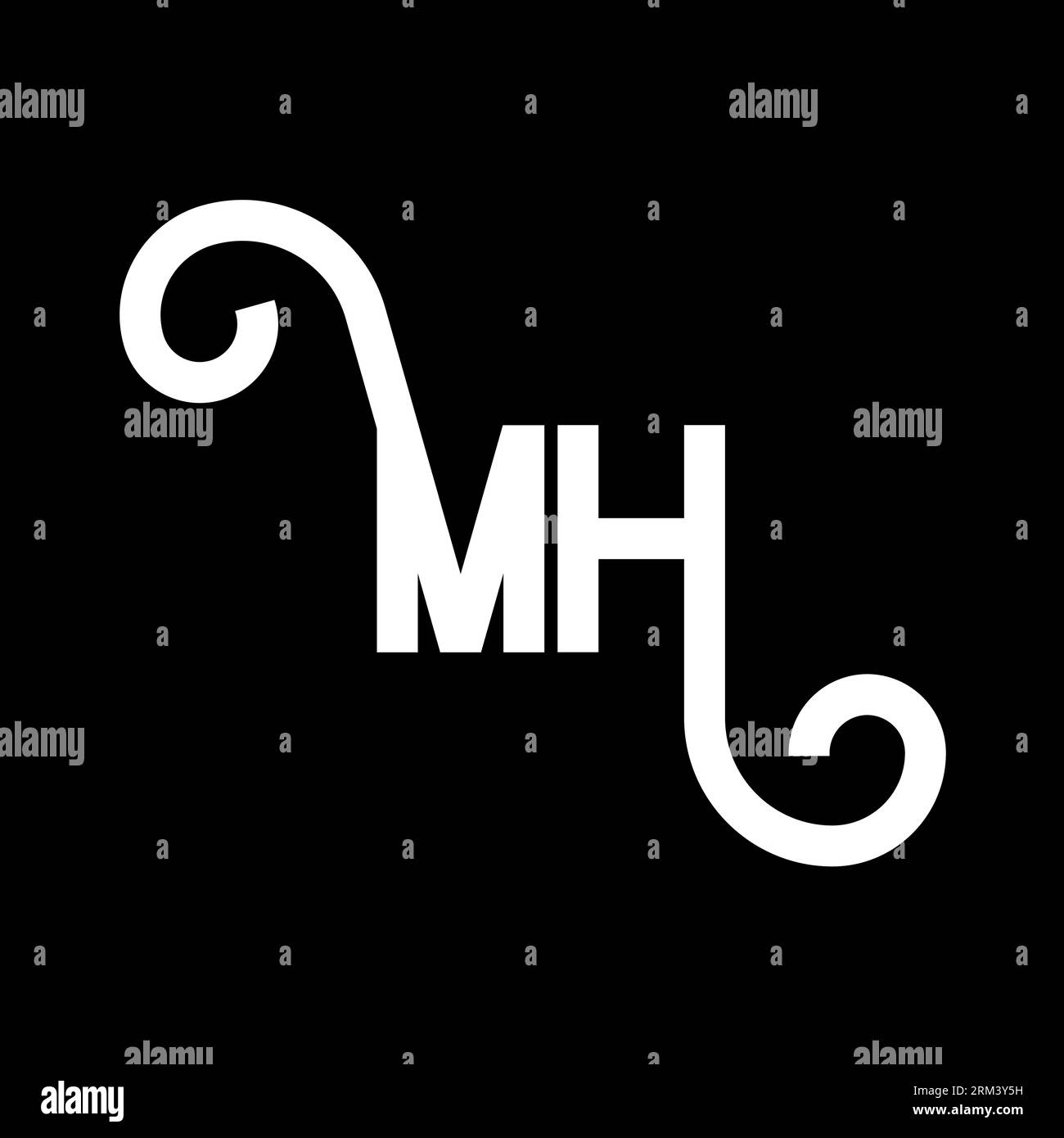 MH Letter Logo Design. Initial letters MH logo icon. Abstract letter MH ...
