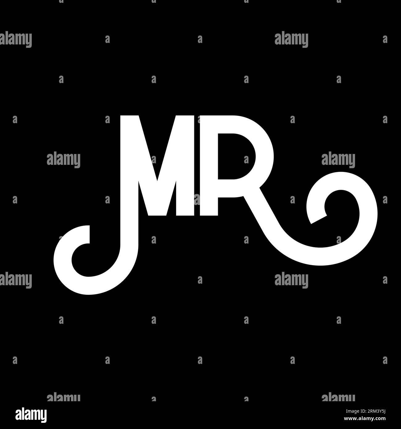 MR Letter Logo Design. Initial letters MR logo icon. Abstract letter MR ...