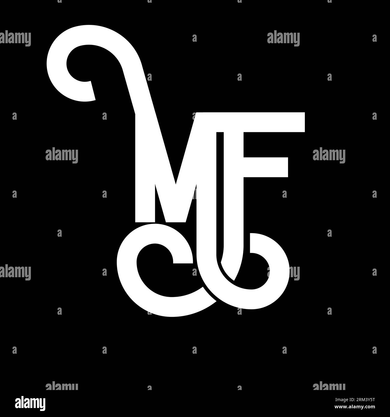 MF Letter Logo Design. Initial letters MF logo icon. Abstract letter MF ...