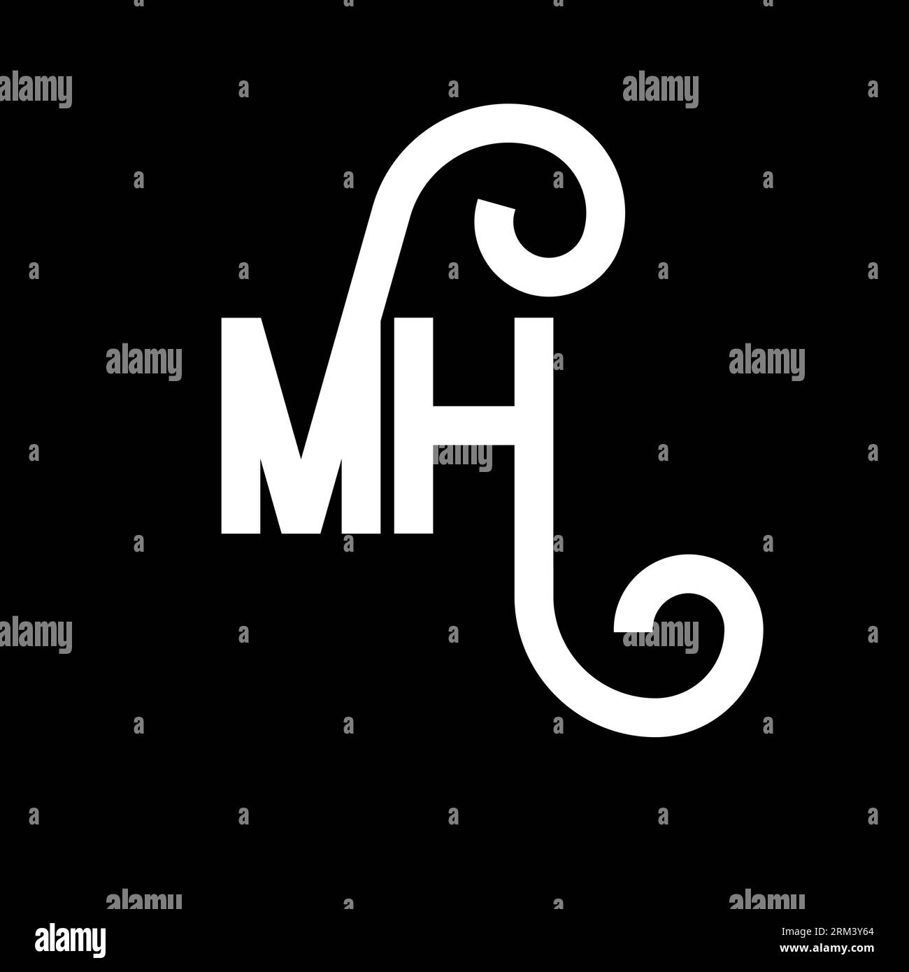 MH Letter Logo Design. Initial letters MH logo icon. Abstract letter MH ...
