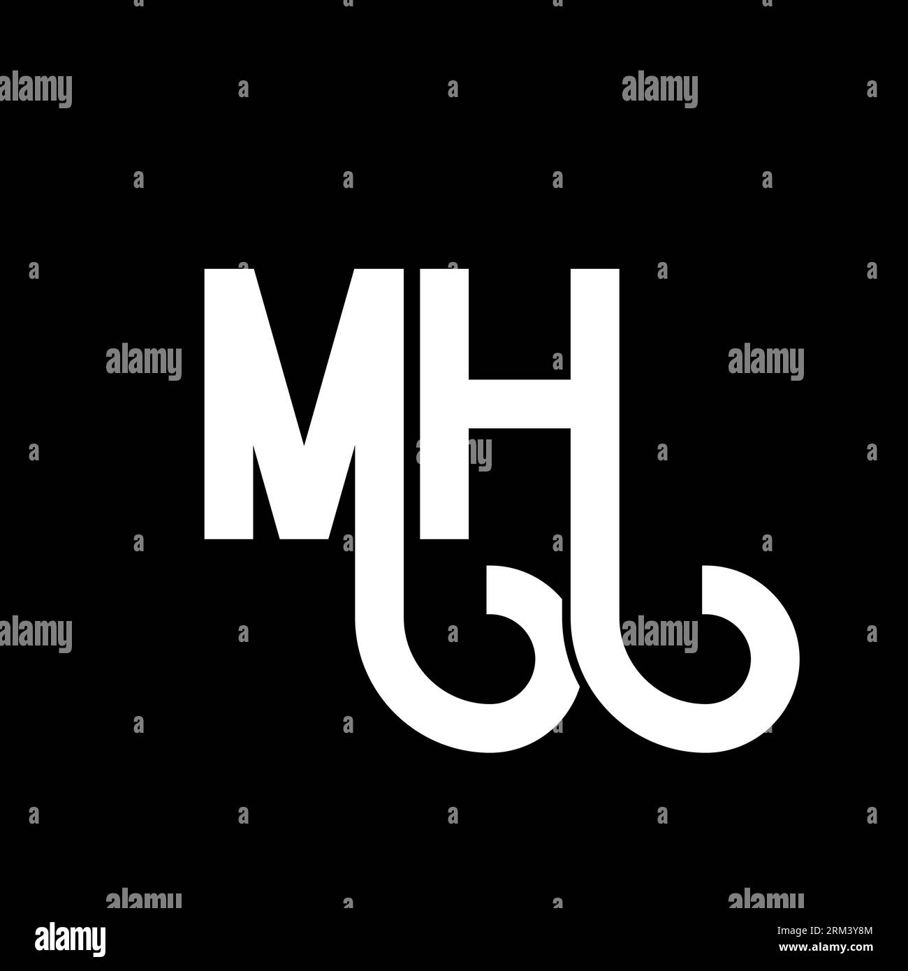 MH Letter Logo Design. Initial letters MH logo icon. Abstract letter MH ...