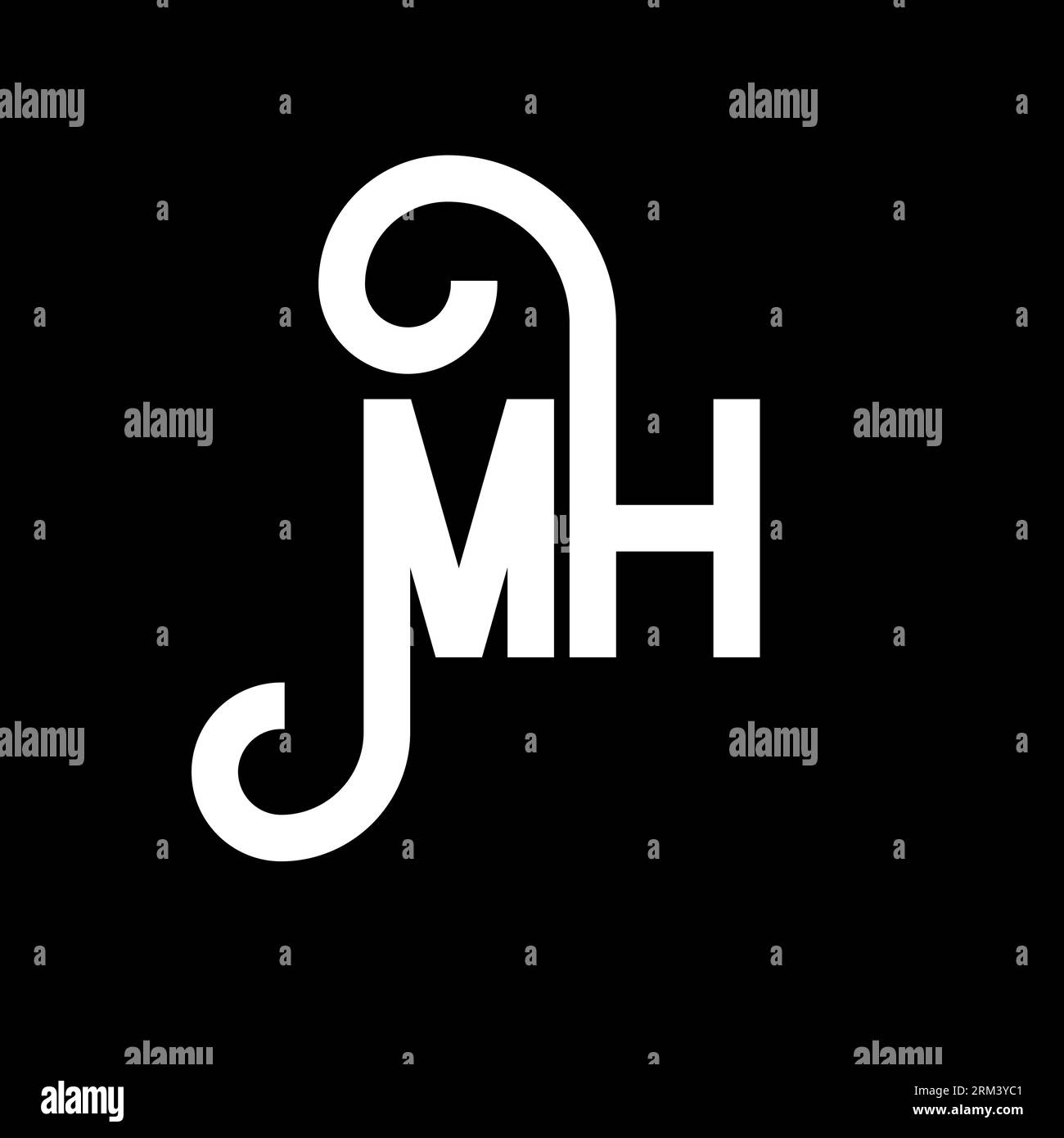 MH Letter Logo Design. Initial letters MH logo icon. Abstract letter MH ...