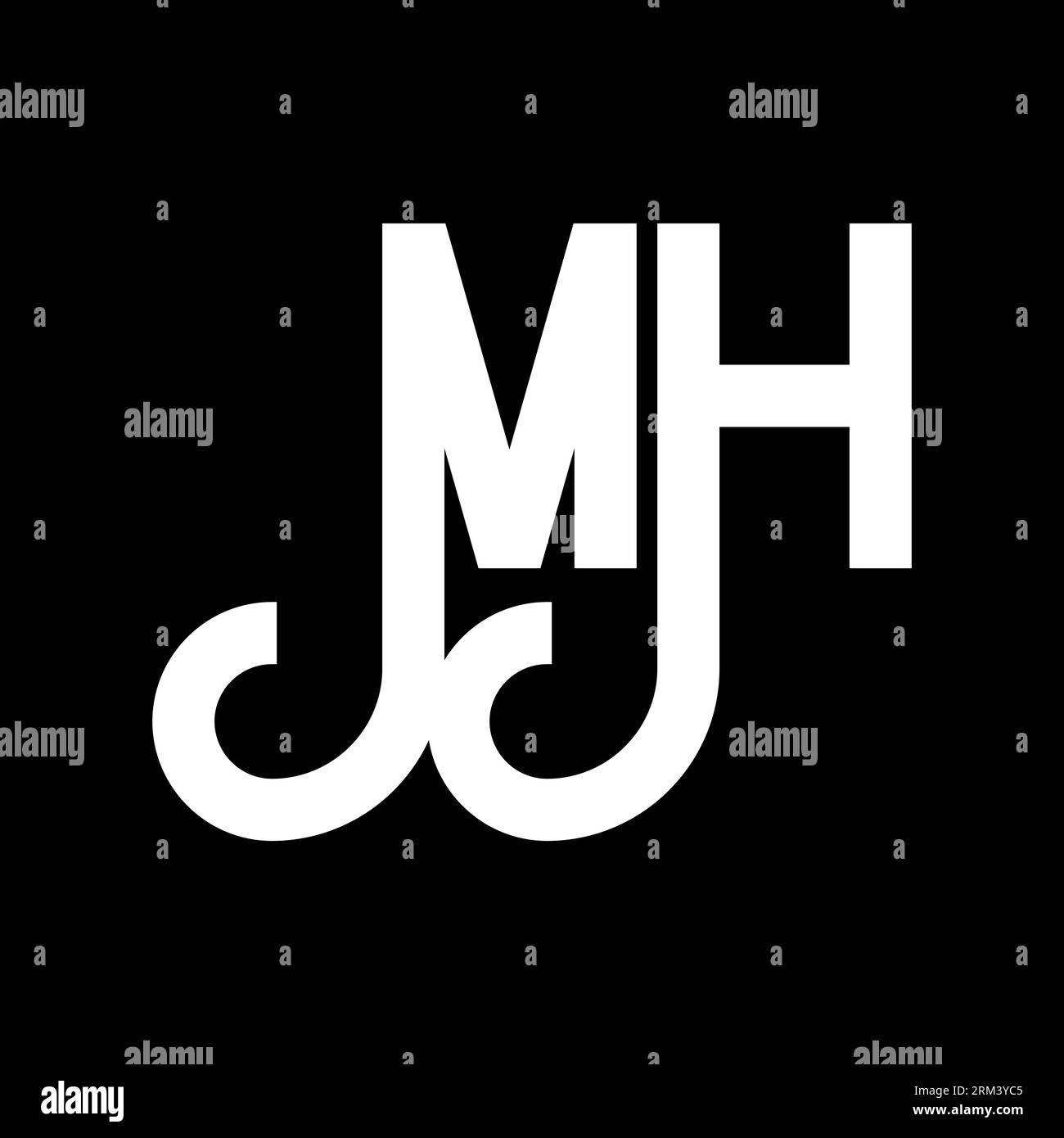 MH Letter Logo Design. Initial letters MH logo icon. Abstract letter MH ...
