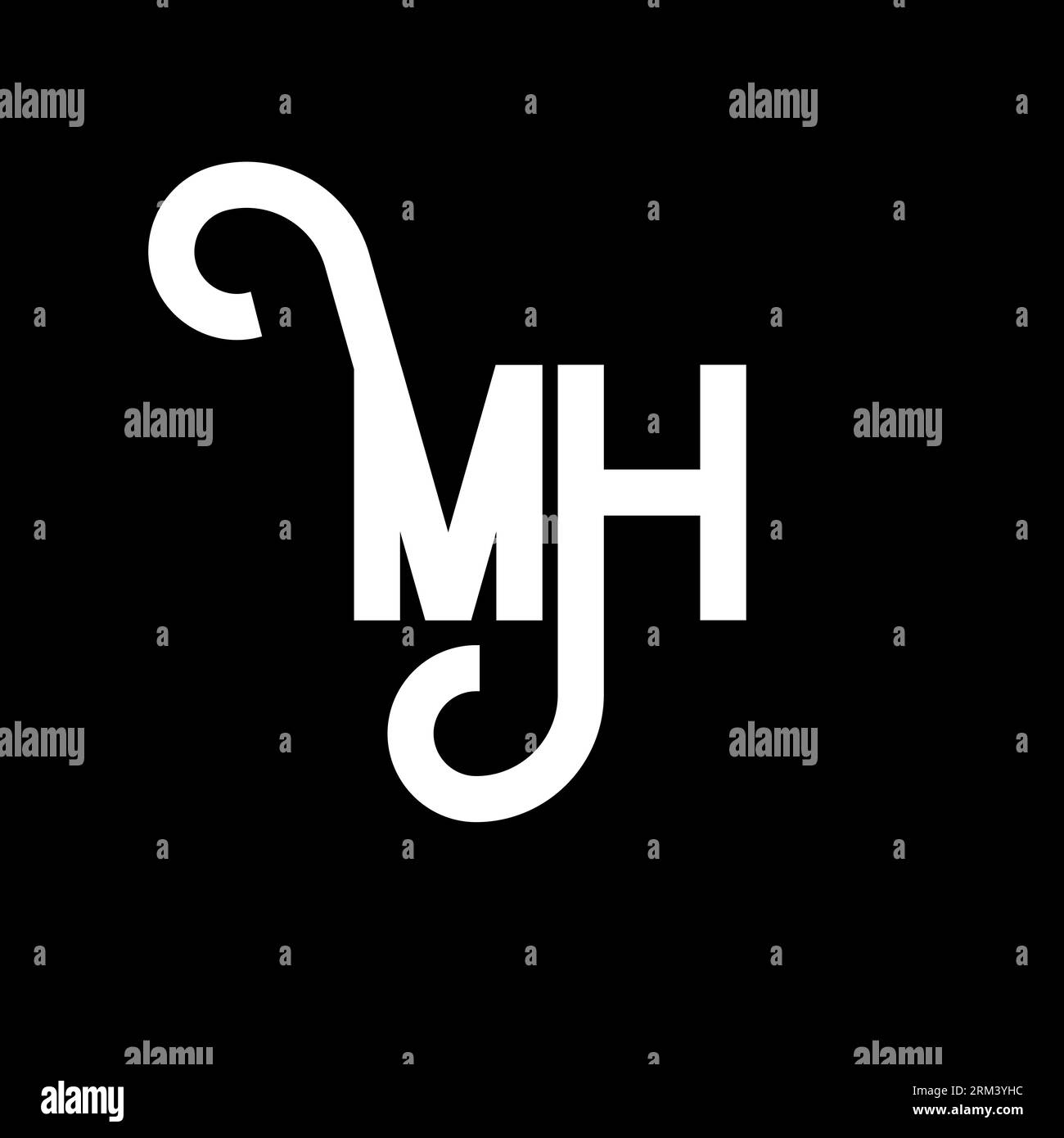 MH Letter Logo Design. Initial letters MH logo icon. Abstract letter MH ...