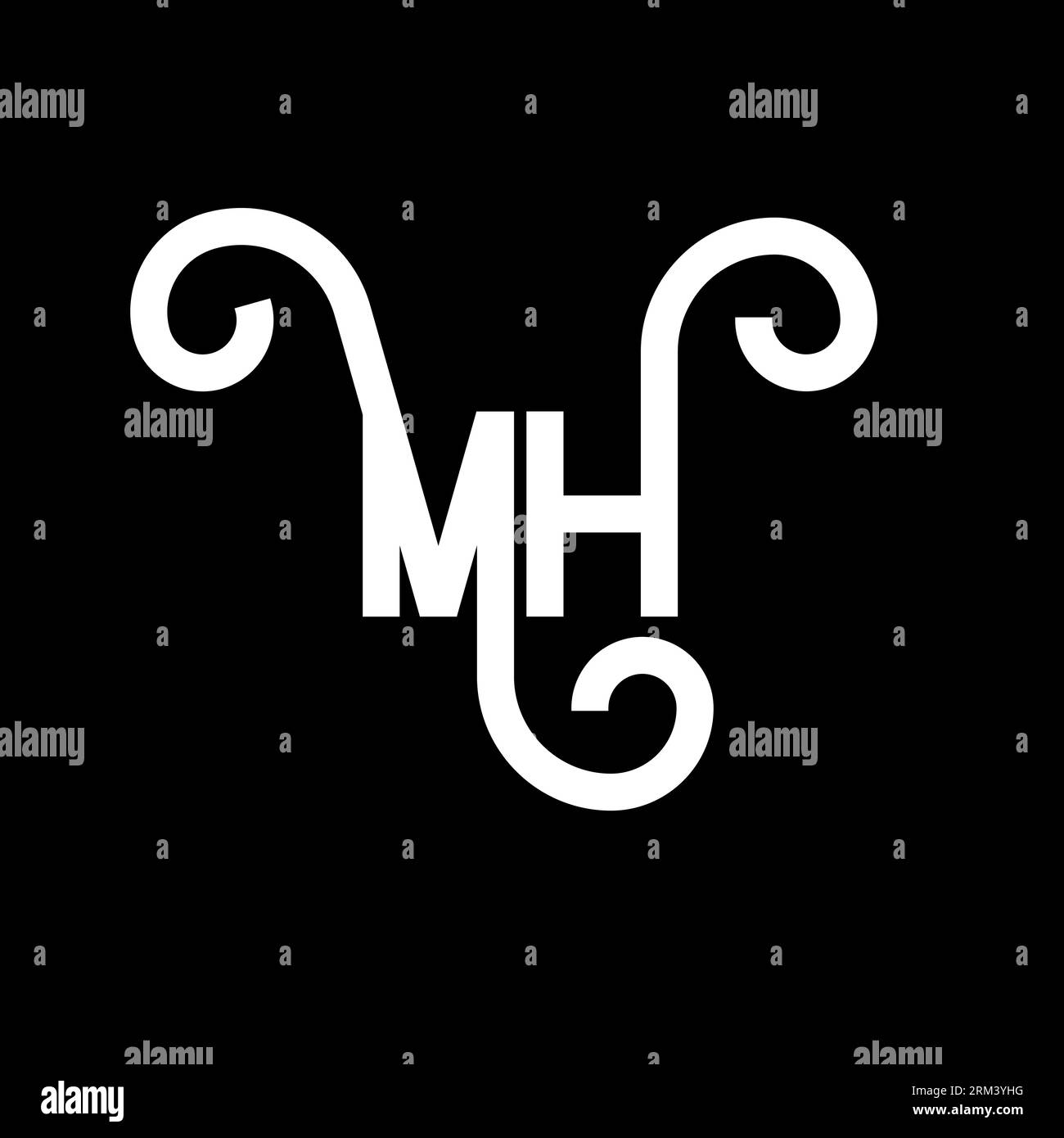 MH Letter Logo Design. Initial letters MH logo icon. Abstract letter MH ...