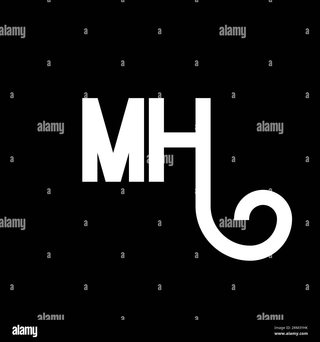 MH Letter Logo Design. Initial letters MH logo icon. Abstract letter MH ...