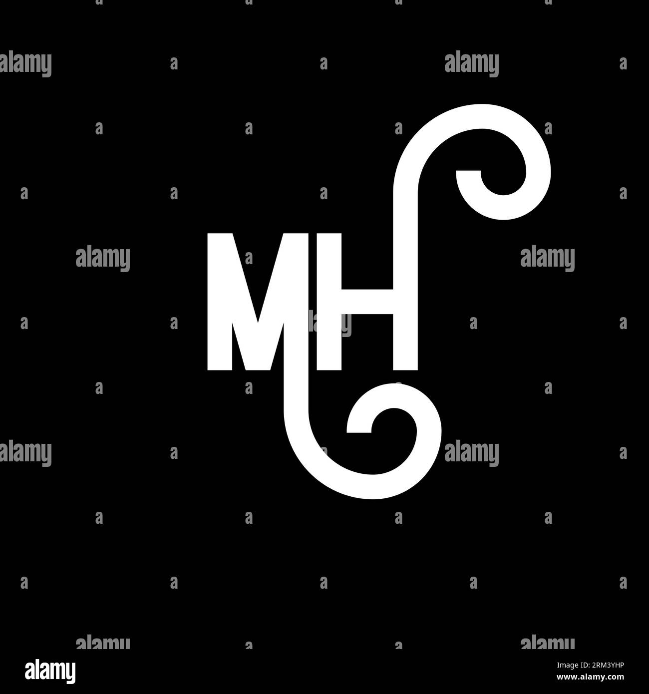MH Letter Logo Design. Initial letters MH logo icon. Abstract letter MH ...