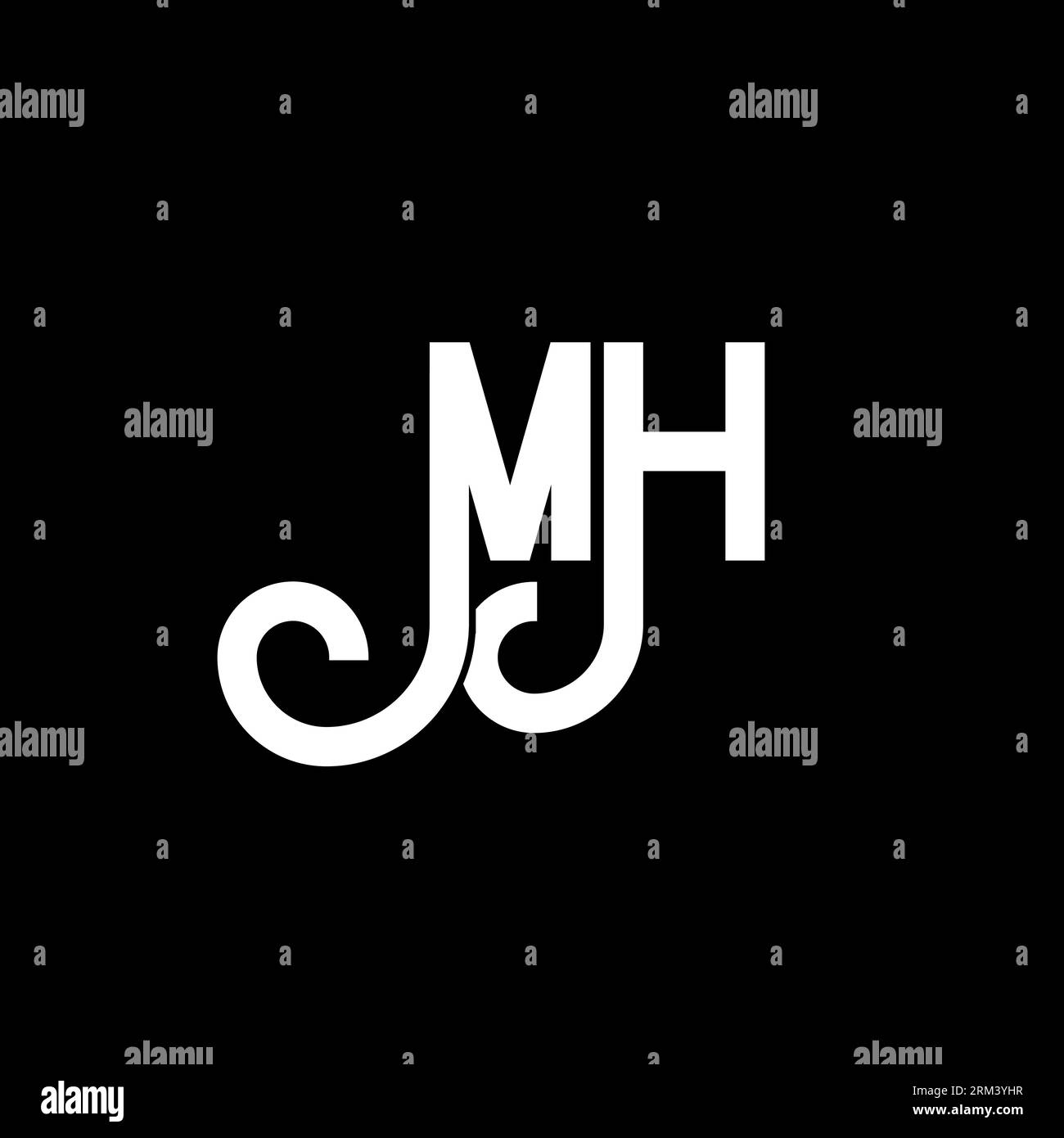 MH Letter Logo Design. Initial letters MH logo icon. Abstract letter MH ...