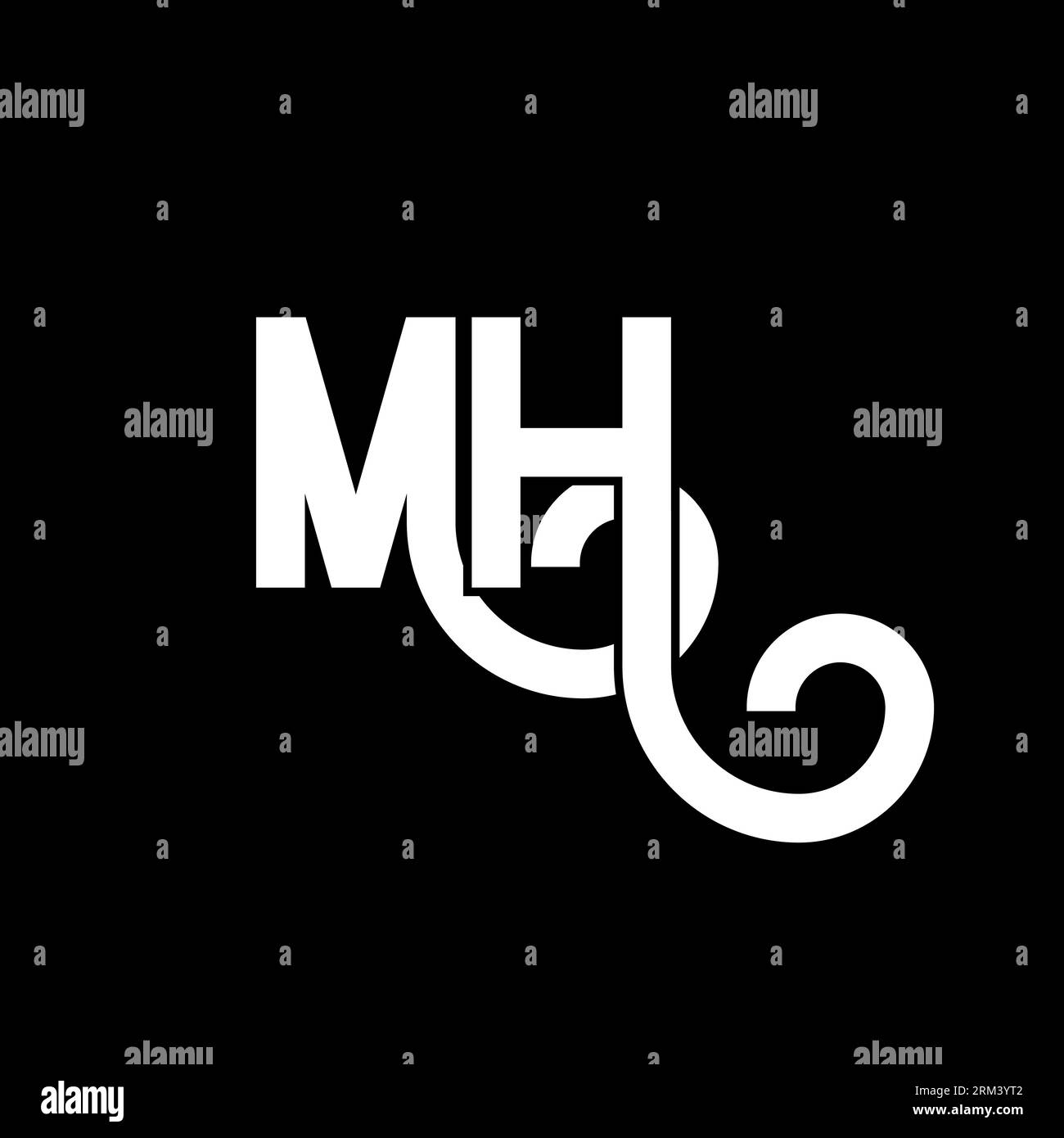 MH Letter Logo Design. Initial letters MH logo icon. Abstract letter MH ...