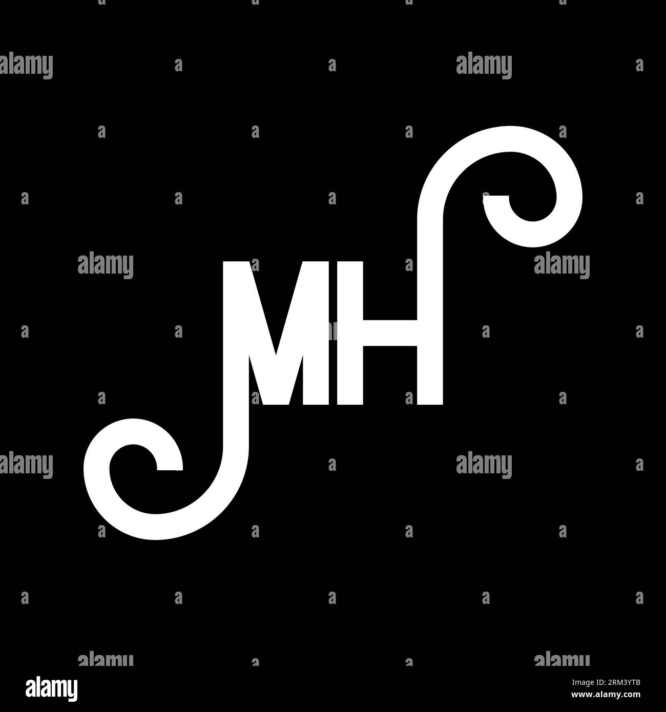 MH Letter Logo Design. Initial letters MH logo icon. Abstract letter MH ...